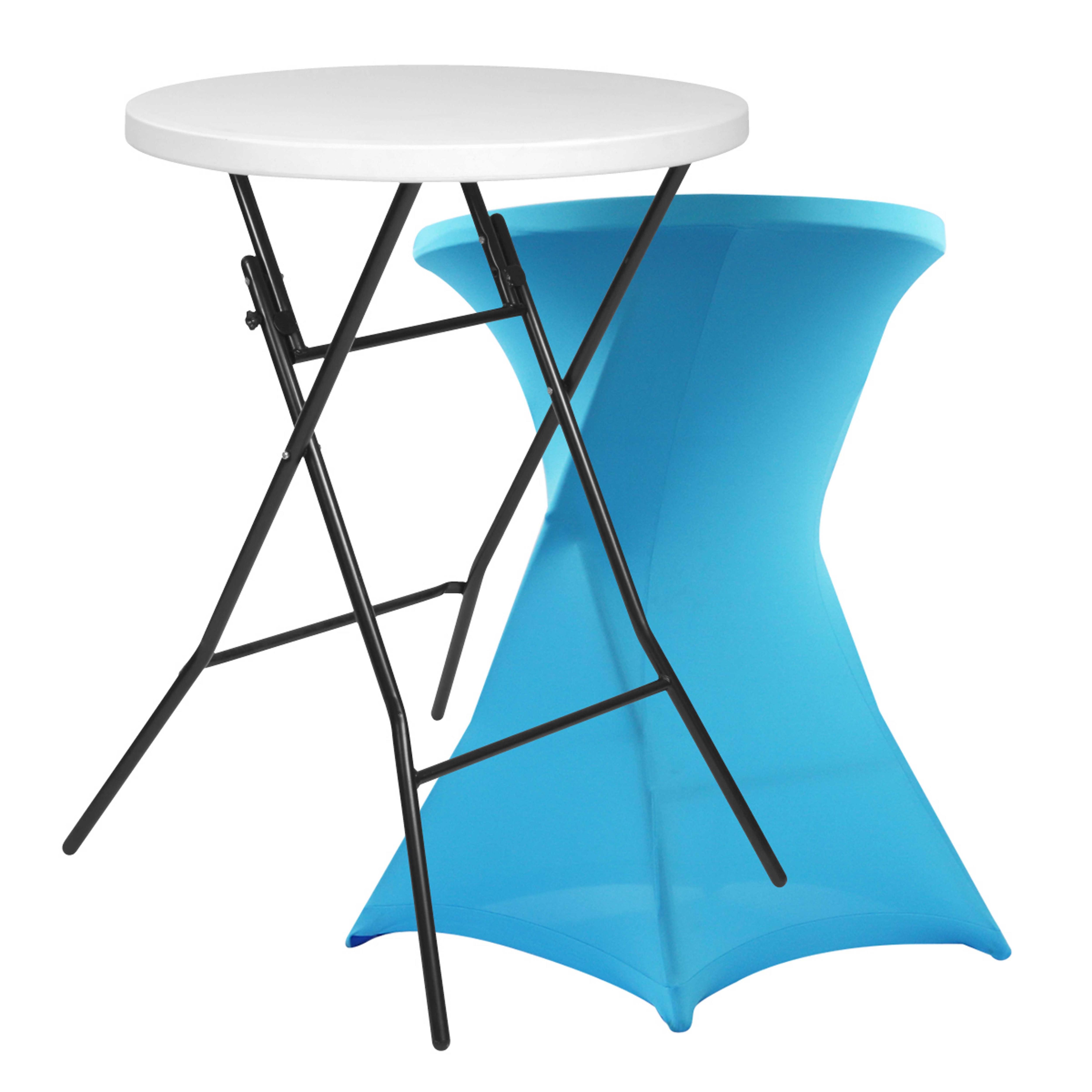 Table haute pliante et housse bleue | Leroy Merlin