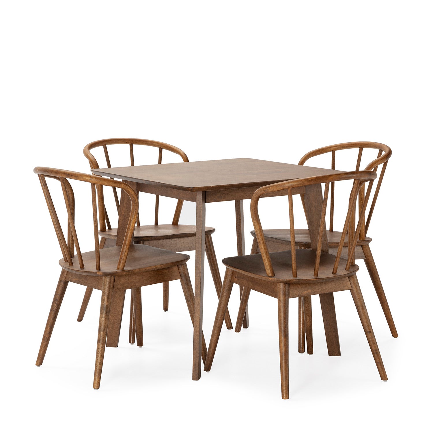 Ensemble table 80x80 cm et 4 chaises de salle à manger Brisa Noyer ...