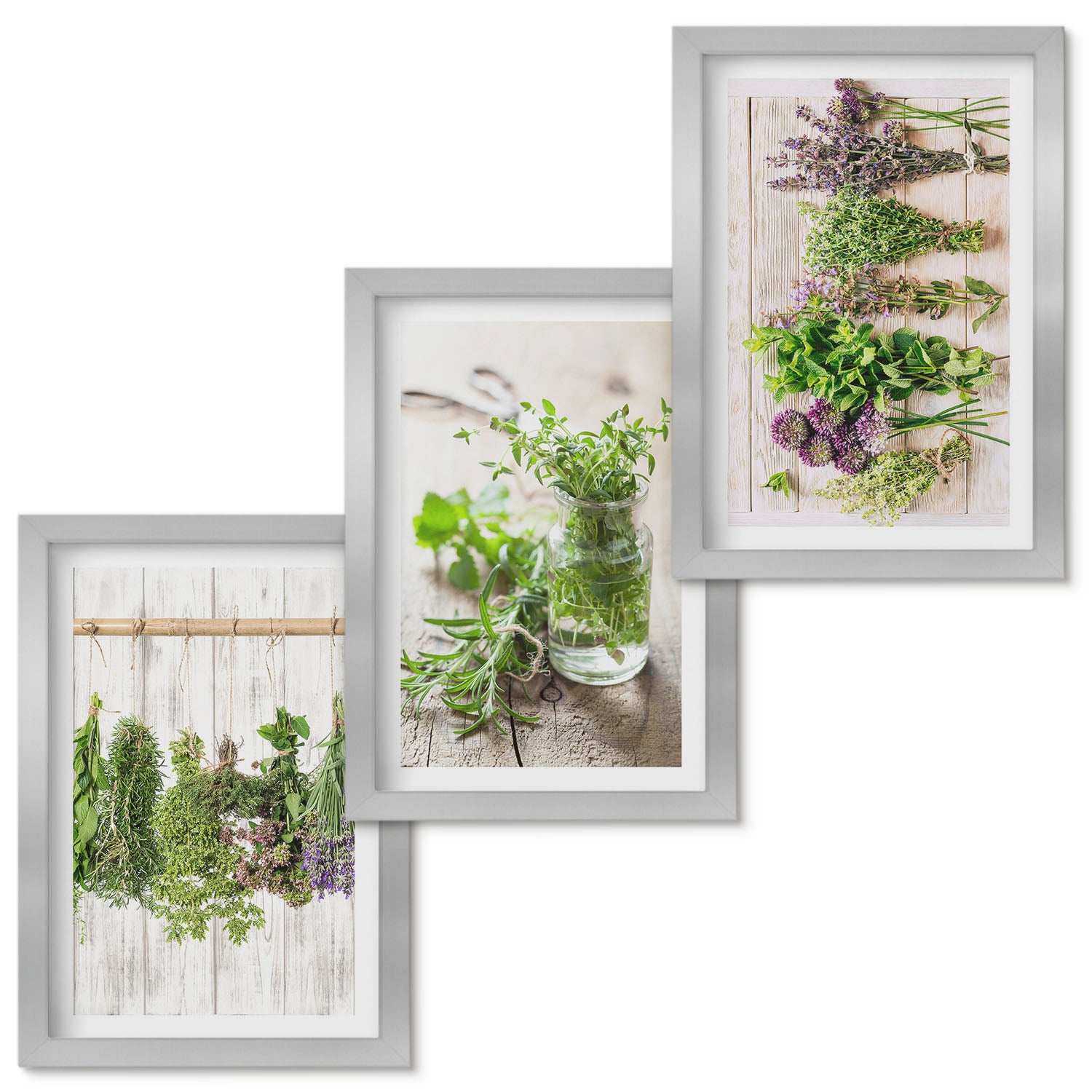 Ensemble de tableaux encadrés - 3 parties | Séchage des herbes et des ...
