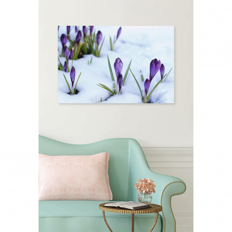 Tableau toile XXL en kit Crocus 90 x 60 cm - Toile textile sans PCV ...