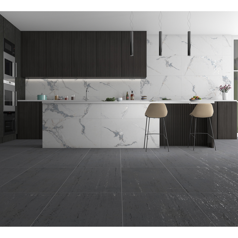 Carrelage interieur sol et mur VEROS AQUA 60 X 120 CARVING Rectifié ...