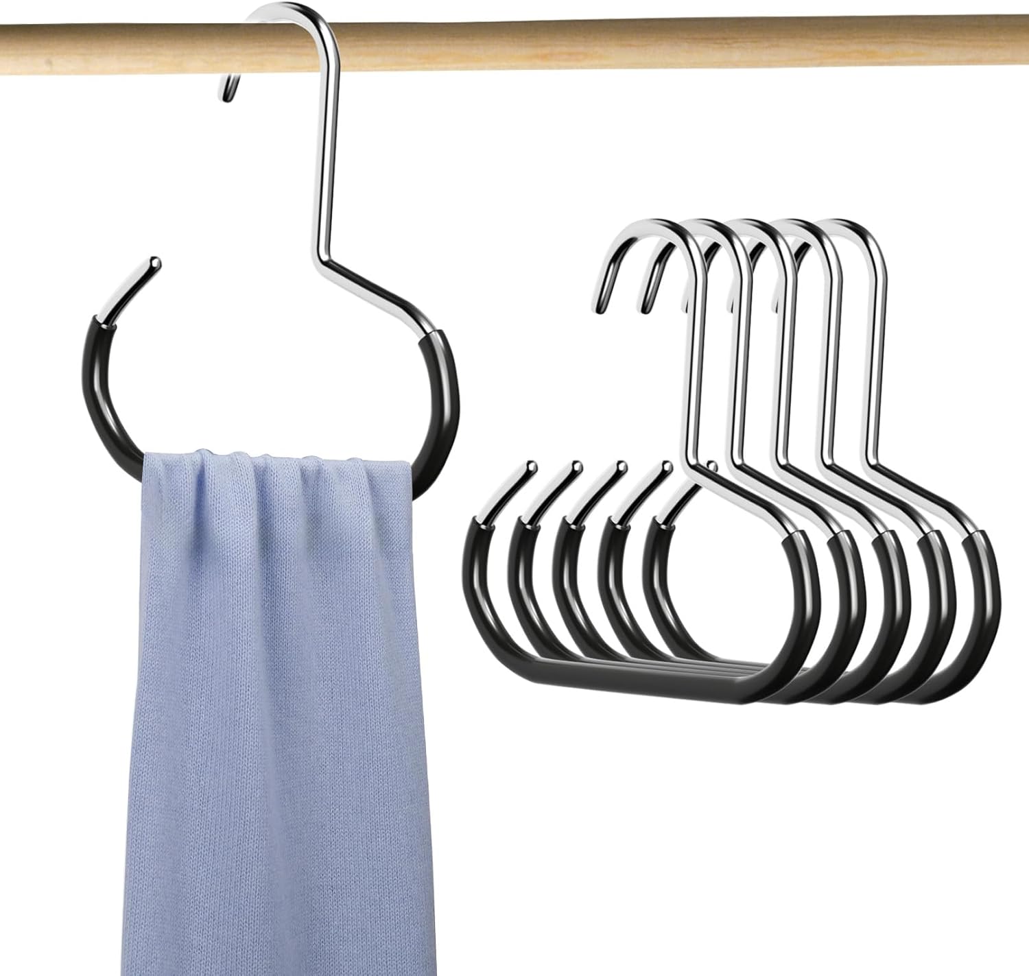 Lot de 6 (Noir) Porte Foulard,Range Ceinture pour Garde Robe ...