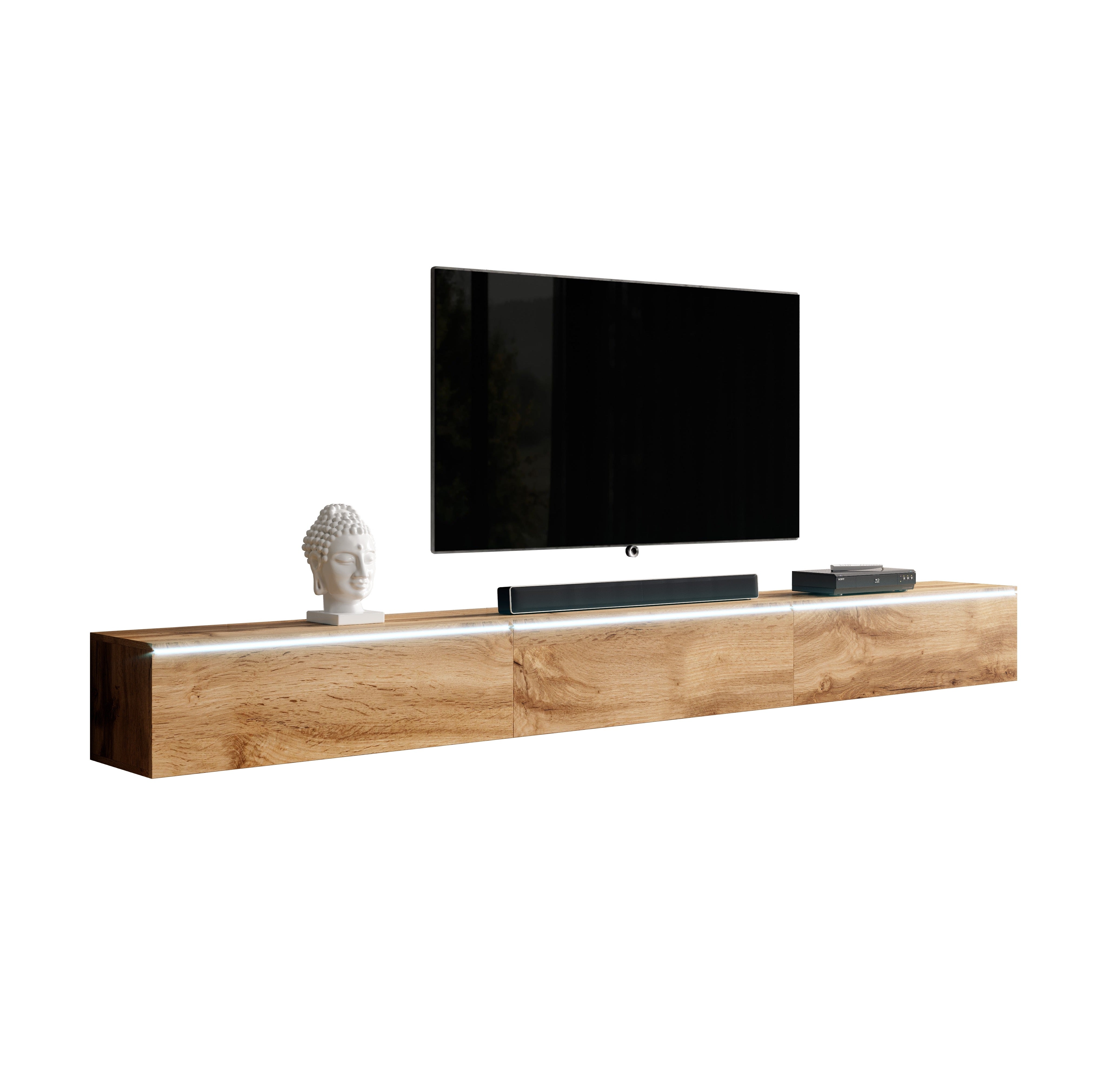Meuble tv / meuble tv suspendu BARGO 300 (3x100) x 32 x 34 cm style ...