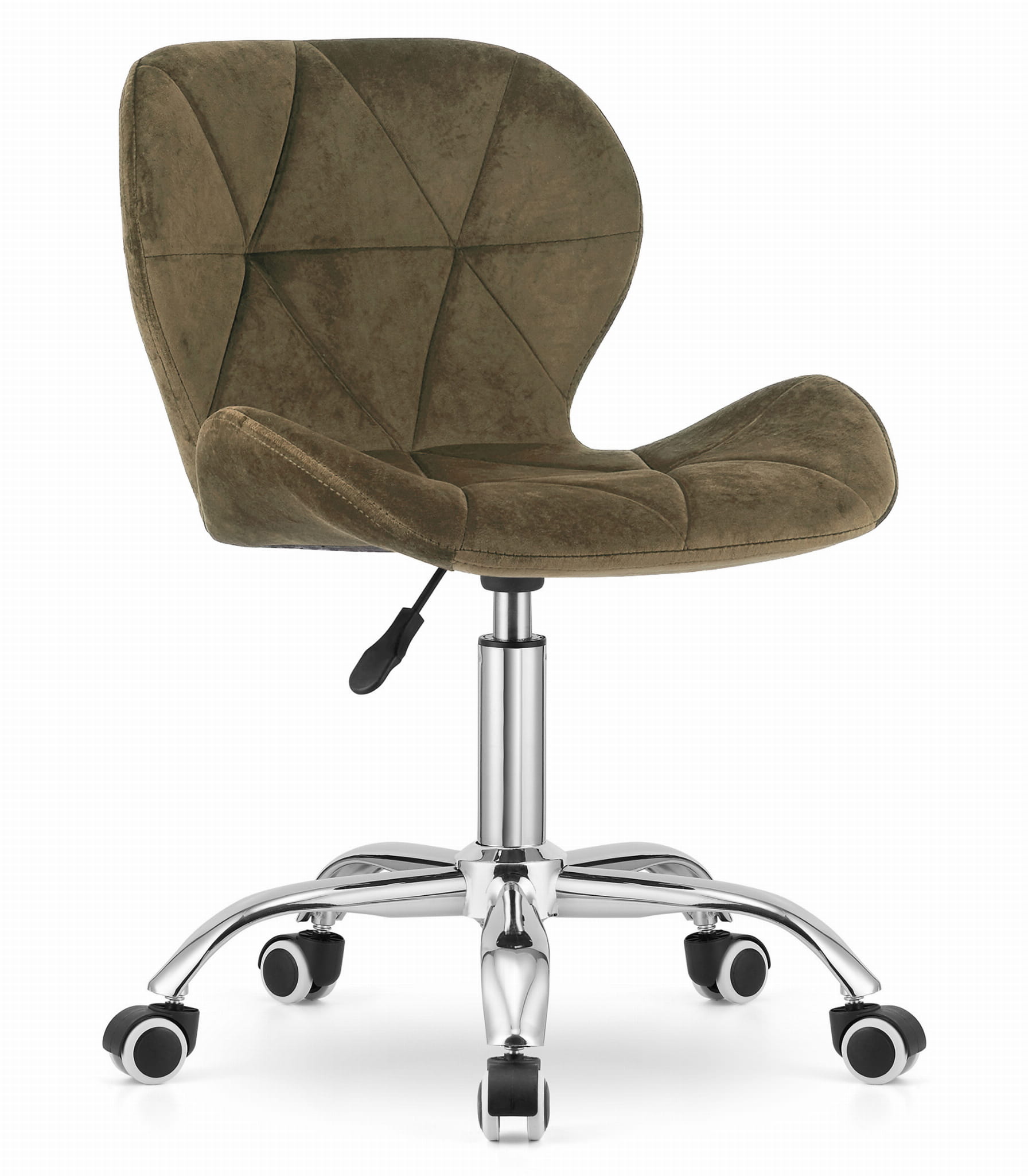 Fauteuil pivotant AVOLA en velours marron | Leroy Merlin