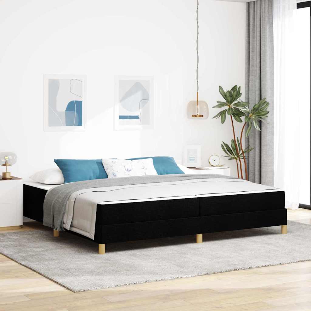 Cama tipo Box Spring Negro 200 x 200 cm tela | Leroy Merlin