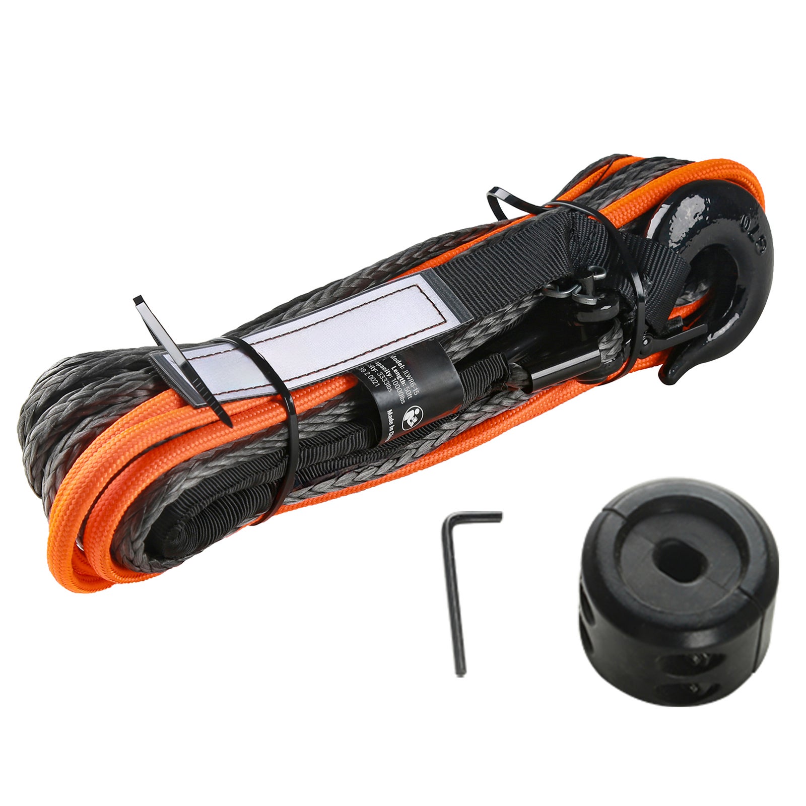 Câble treuil synthétique,SucceBuy 1/4 " x 50 pieds,capacité 10 000 lb ...