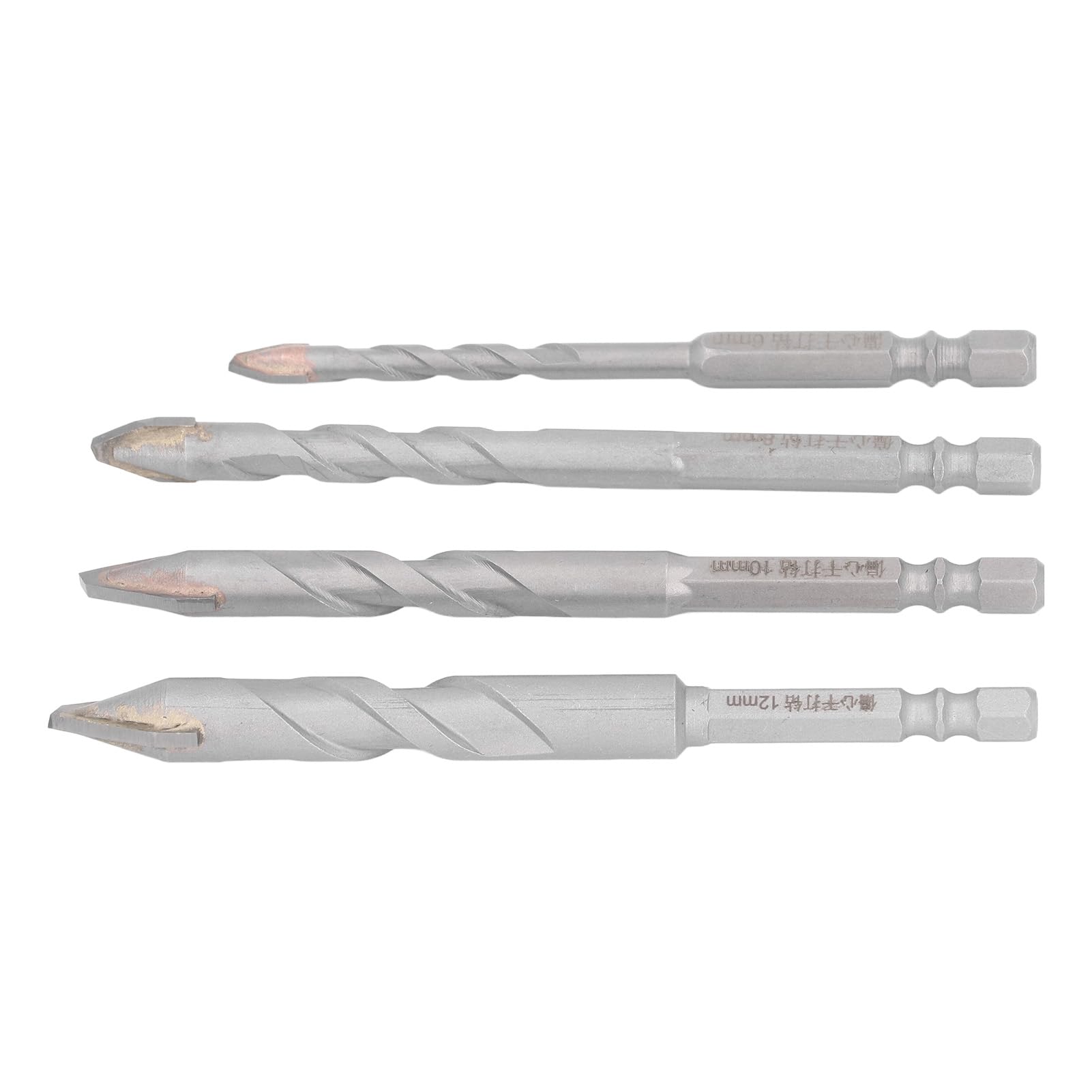 Juego de 4 brocas helicoidales de carburo cementado, brocas para mampostería roscadas con chorro ...
