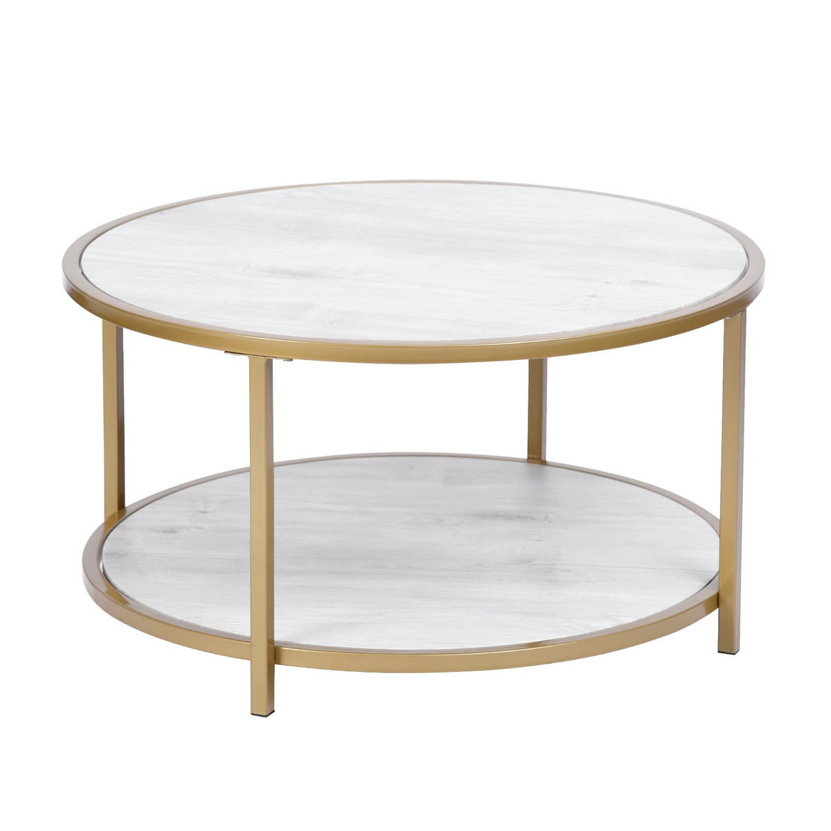 Urban Meuble table basse ronde salon scandinave motif bois pieds doré ...