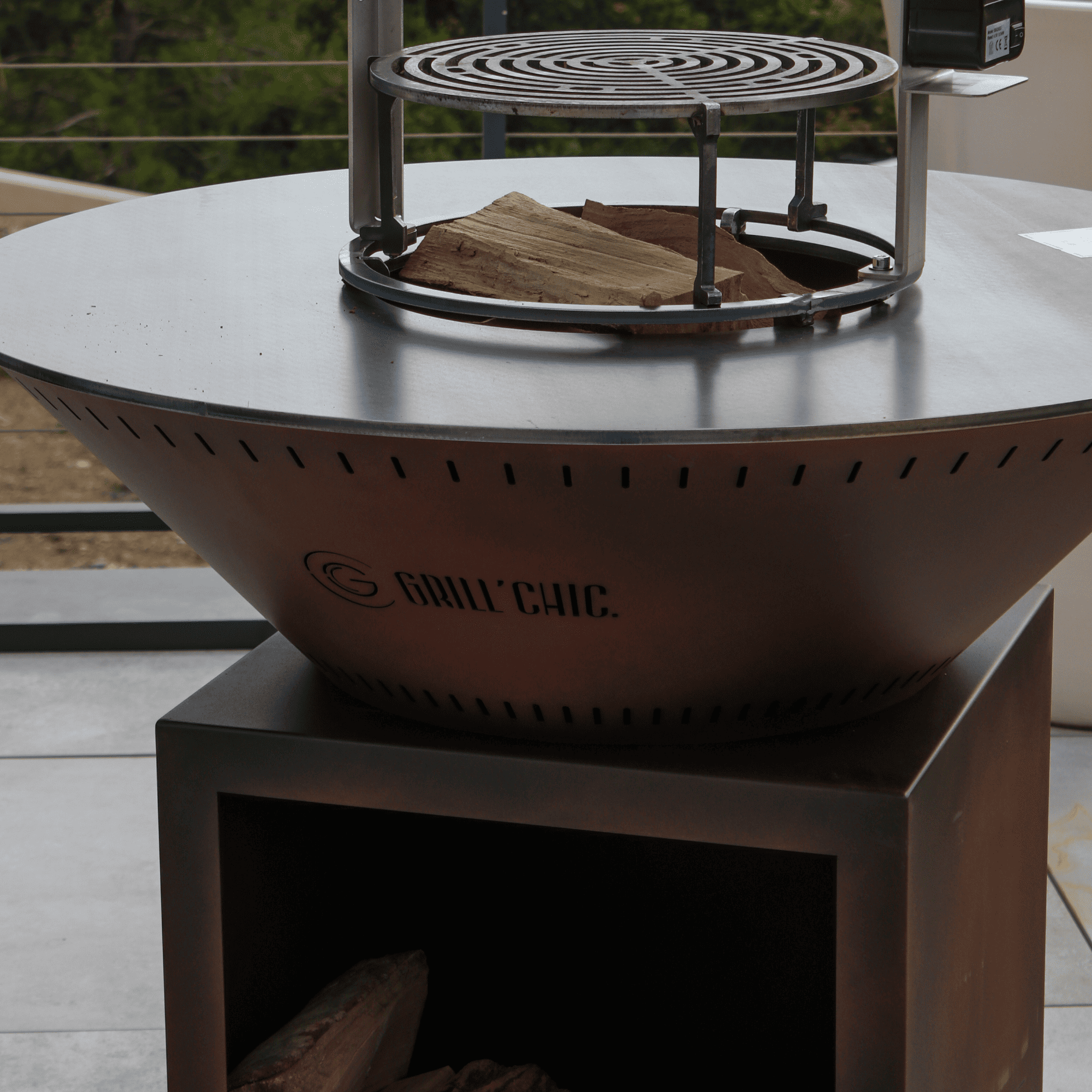 CLASSIQUE Double Cuve Acier - Brasero 103 cm Imitation Corten - Style ...