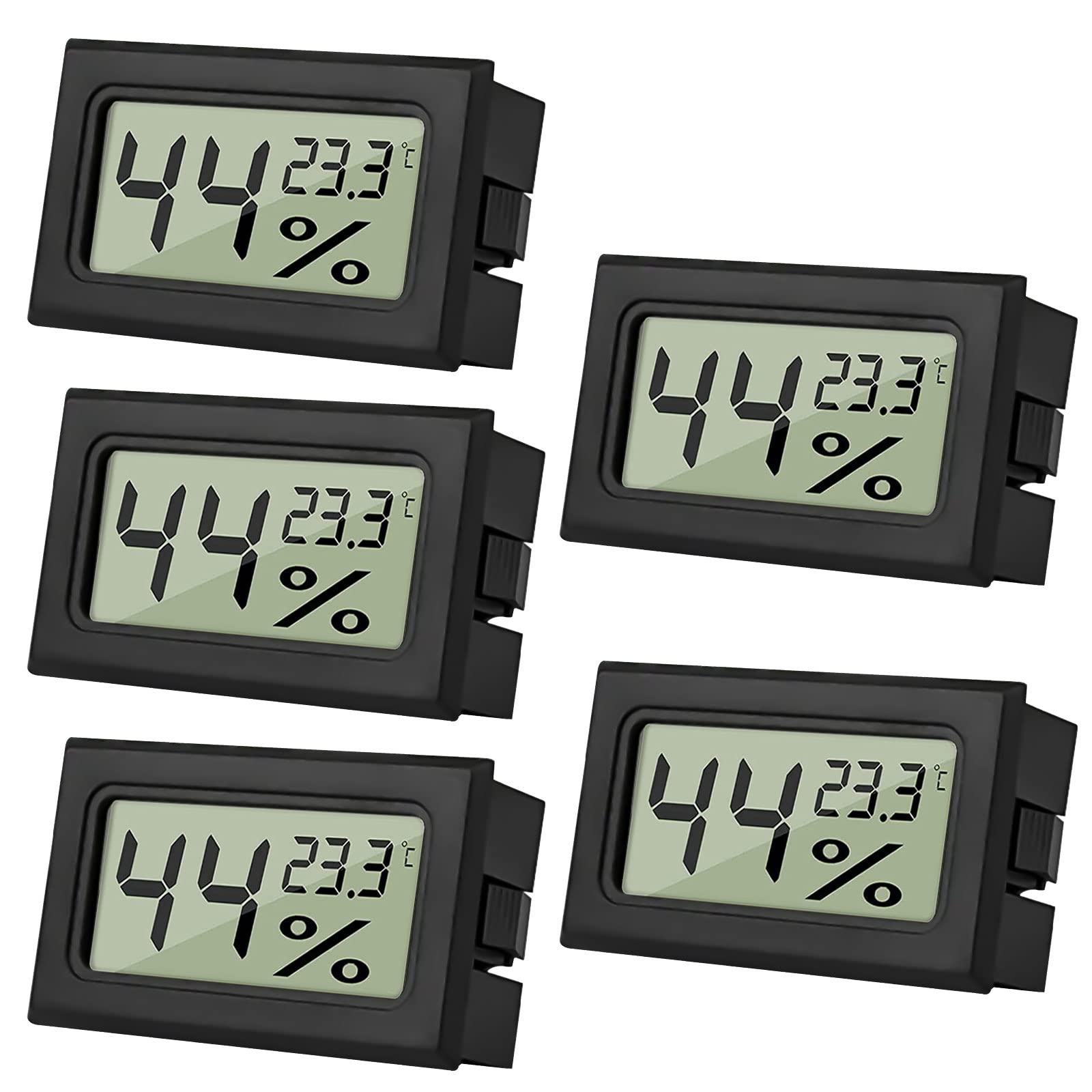 5 Mini Termometri Digitali LCD con Igrometro Interno, Cucina Ufficio ...