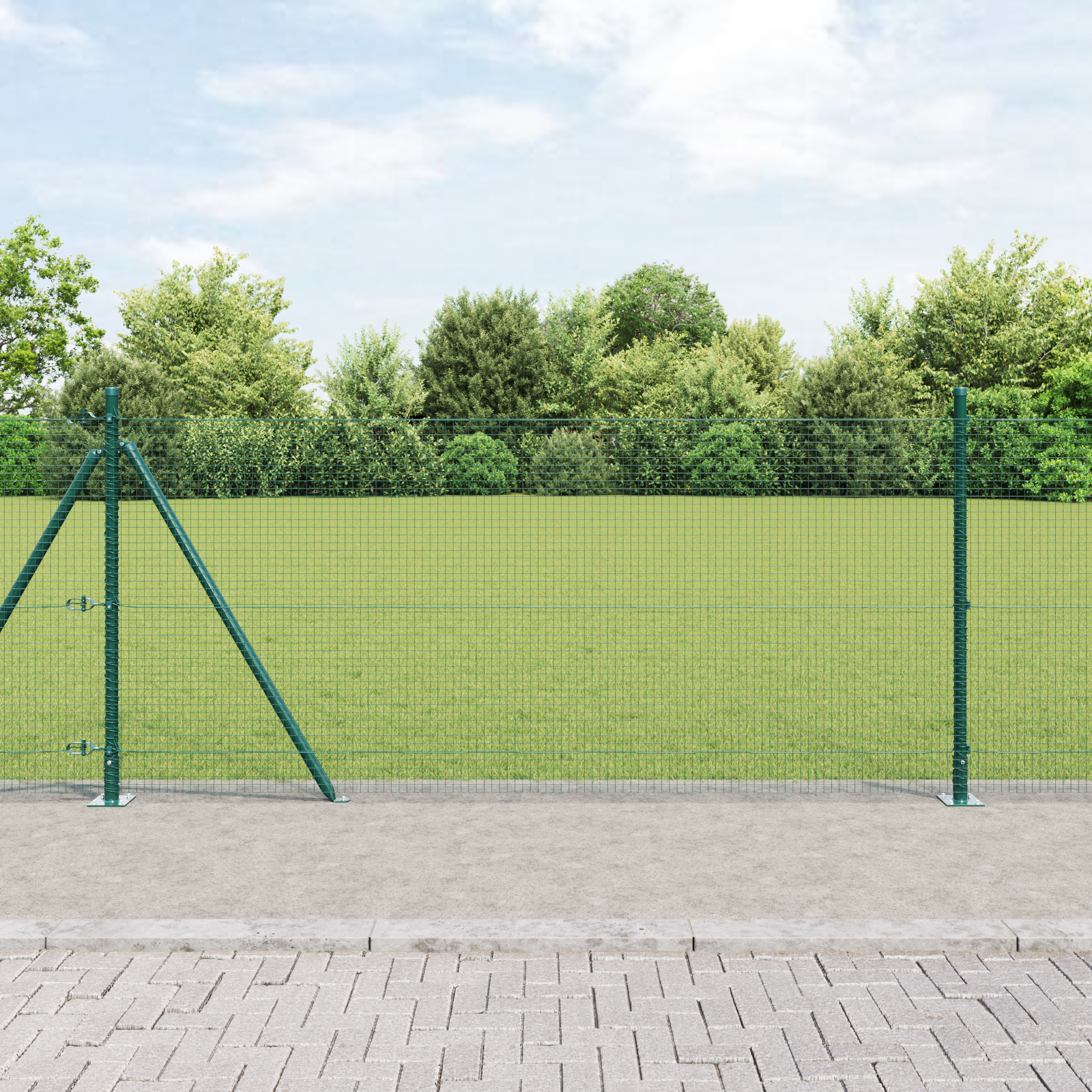 Reja con postes Verde 1 x 10 m Acero | Leroy Merlin