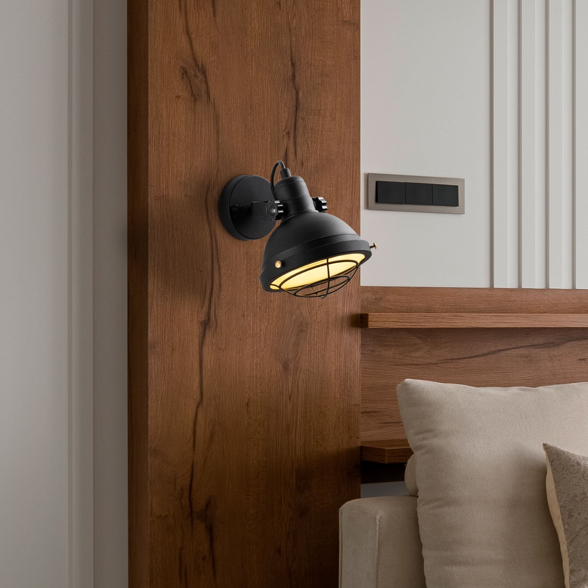 Lámpara de pared Spoly - 13803 Negro metal | Leroy Merlin