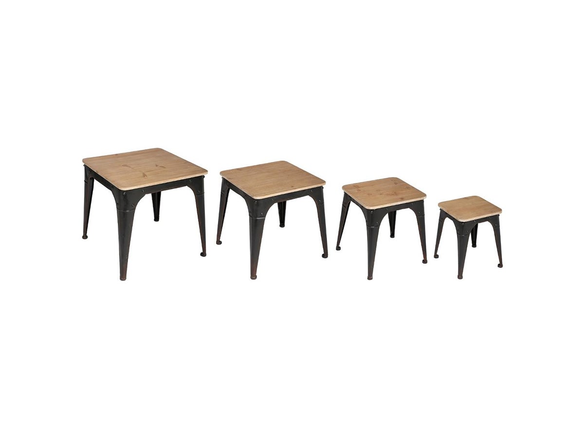 Lot de 4 tables d'appoint Torof Esprit Récup - Atmosphera | Leroy Merlin