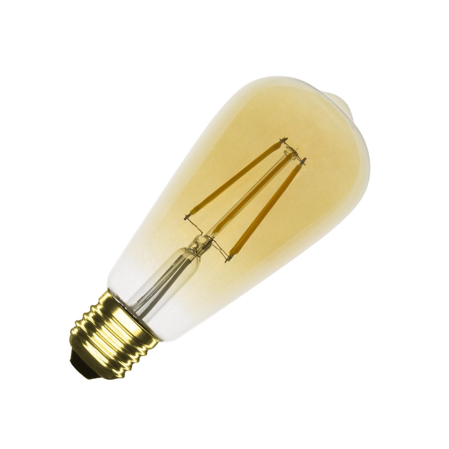 Ampoule LED Filament E27 5,5W 500 lm ST64 Dimmable Gold Blanc chaud No Flicker 2500K | Leroy Merlin