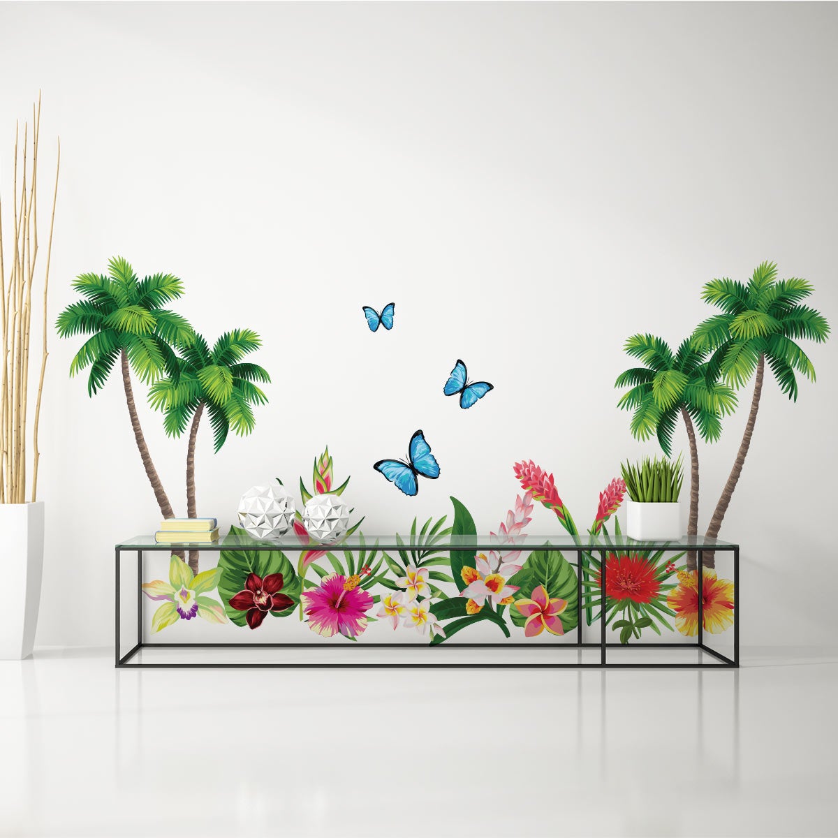 Stickers muraux | Sticker Mural Autocollant - FLEURS PARADIS TROPICAL ...