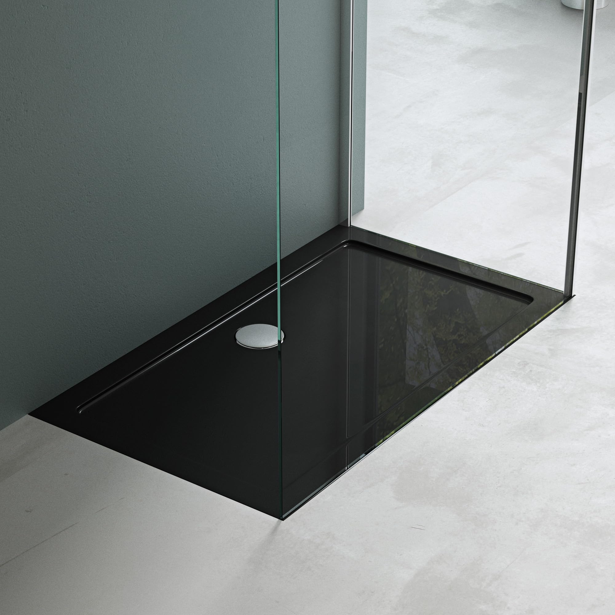 Mai & Mai Receveur de douche bac à douche 75x120x4cm en acrylique noir ...