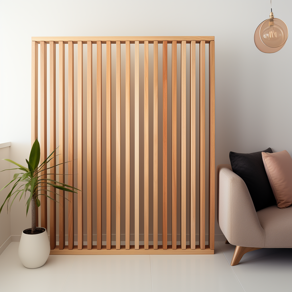 Cloison Amovible Claustra Bois Massif d'Hetre Recoupable - 5 Lames ...