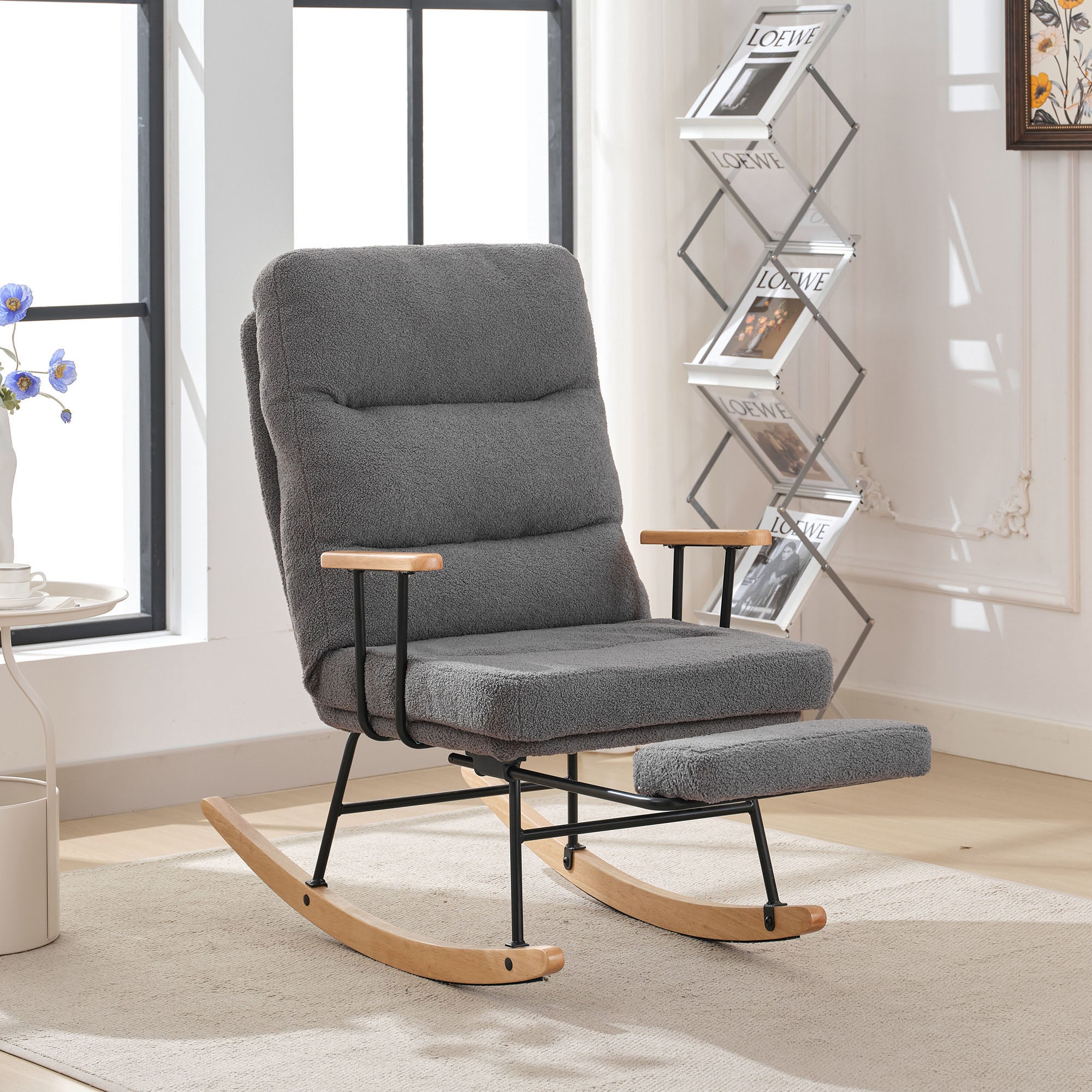 Fauteuil à bascule, hauteur 100 cm, largeur d'assise 58 cm, avec ...