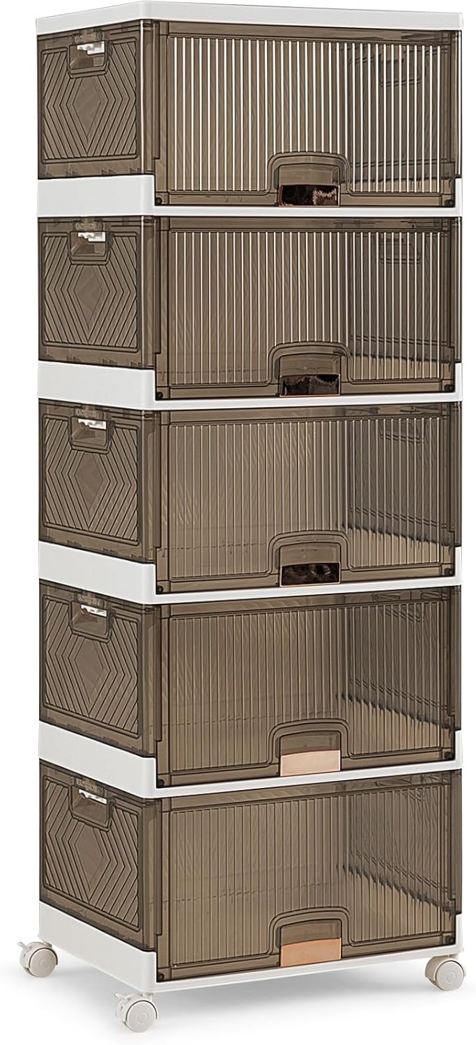 Cajas de Zapatos Plegable 5/6 Niveles, Caja de Zapatos Apilable con ...