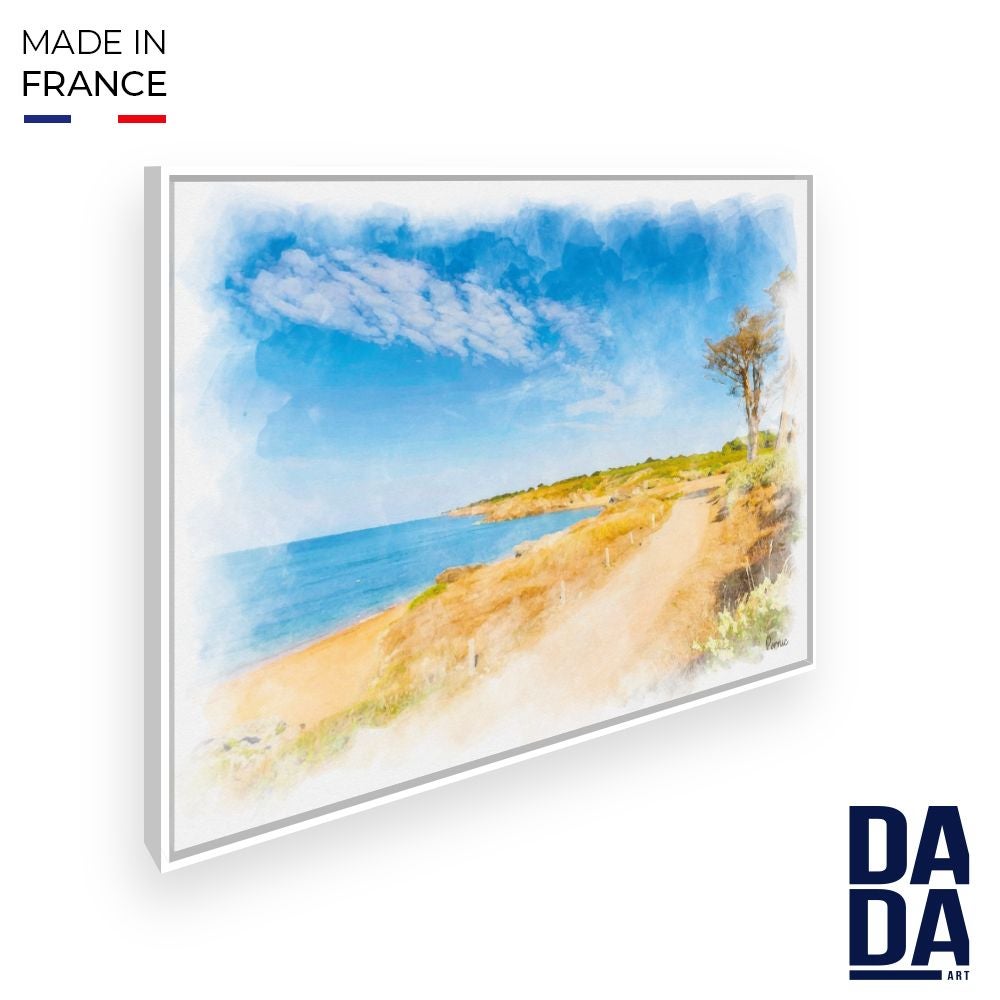 Tableau Côte de Pornic / 45x60cm / Cadre Blanc / Fabriqué en France ...