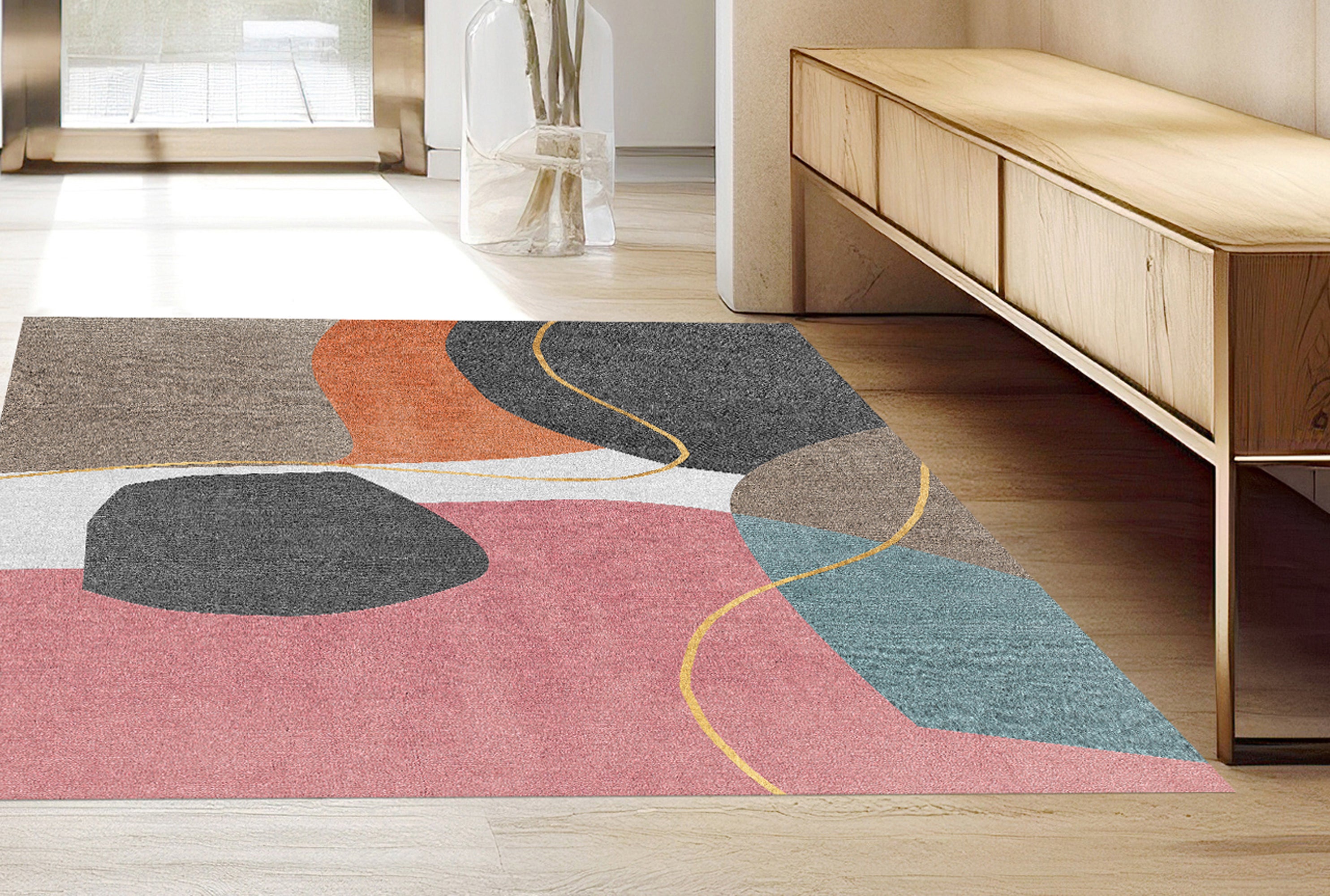 Tapis antidérapant en vinyle Ordino 100x150 cm - PVC imprimé, lavable ...