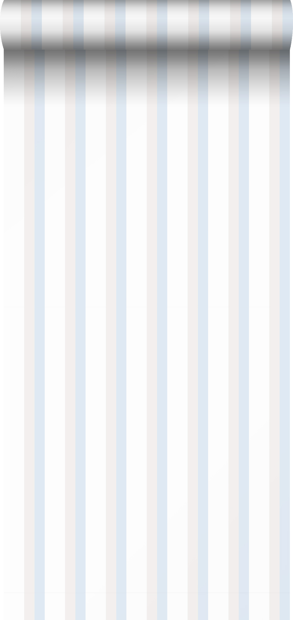 Papier Peint à rayures bleu clair, beige et blanc - 53 cm x 10 m ...