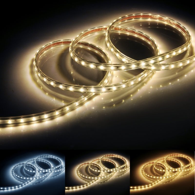 Ruban LED 220V 2835 IP65 120LED/m (au mètre) - Blanc Froid 6000K ...