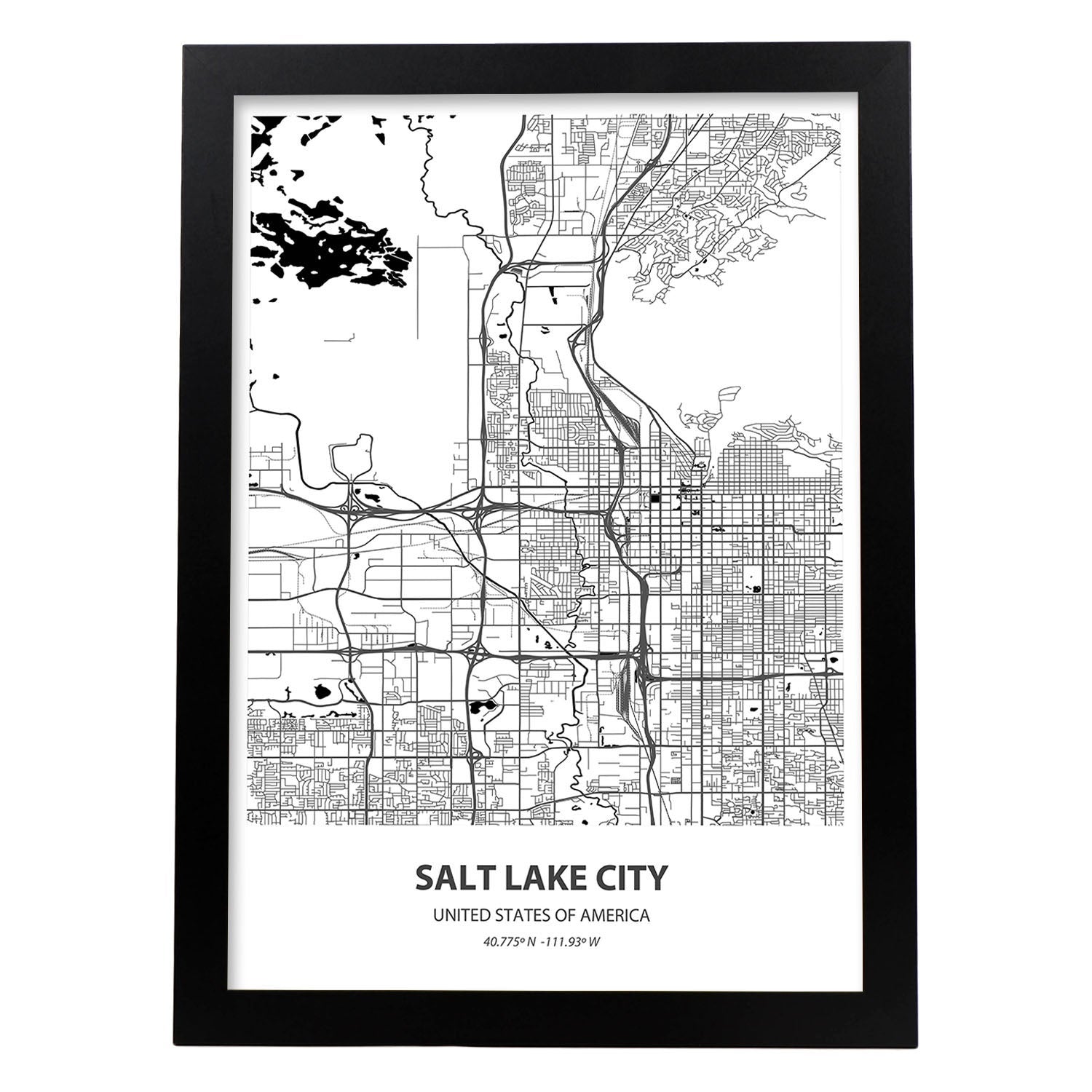 Salt Lake City - Poster Map Usa. Fogli Di Cittã Degli Stati Uniti Con ...