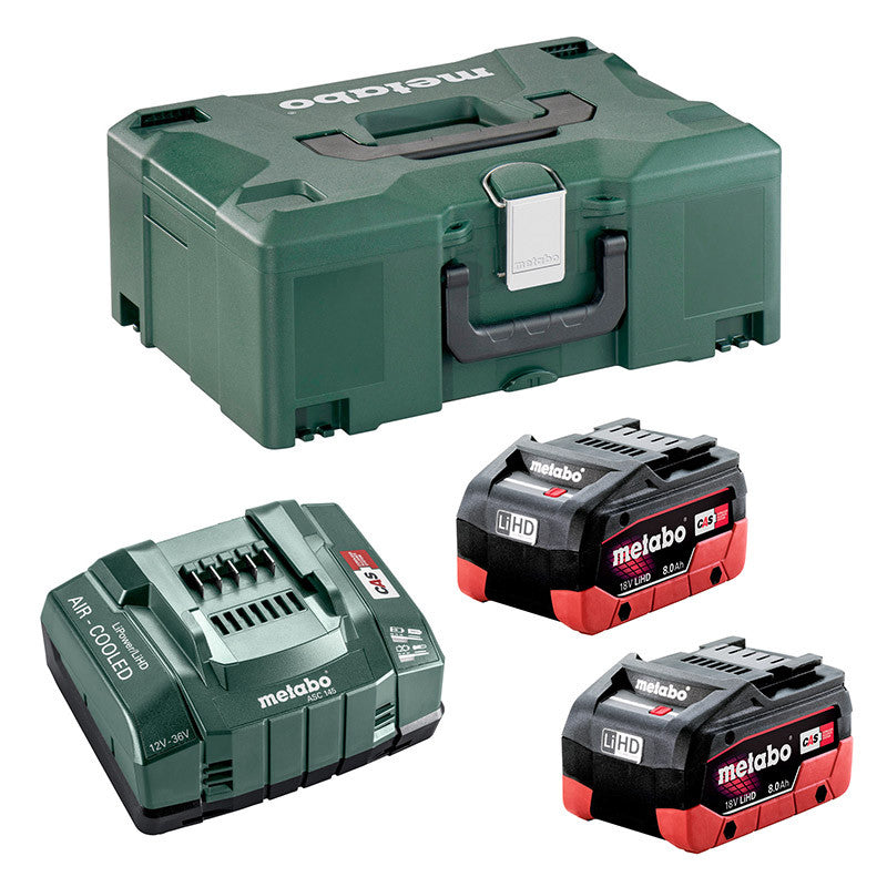 Energy pack 18V METABO 2 Batt. 8,0 Ah LiHD + Carg. ASC 145 + MetaBox - 685131000 | Leroy Merlin