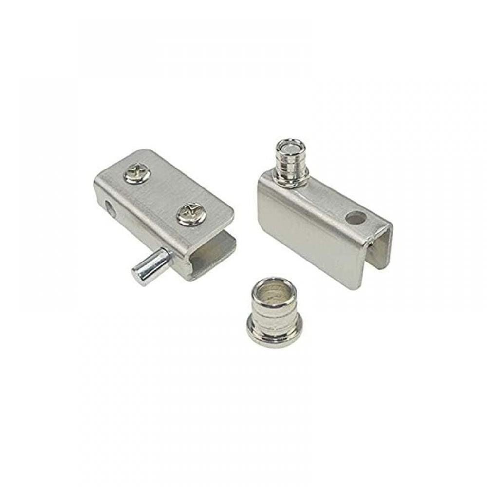 Charnière - acier inoxydable - pour portes en verre - 2 pièces - 40x14 ...
