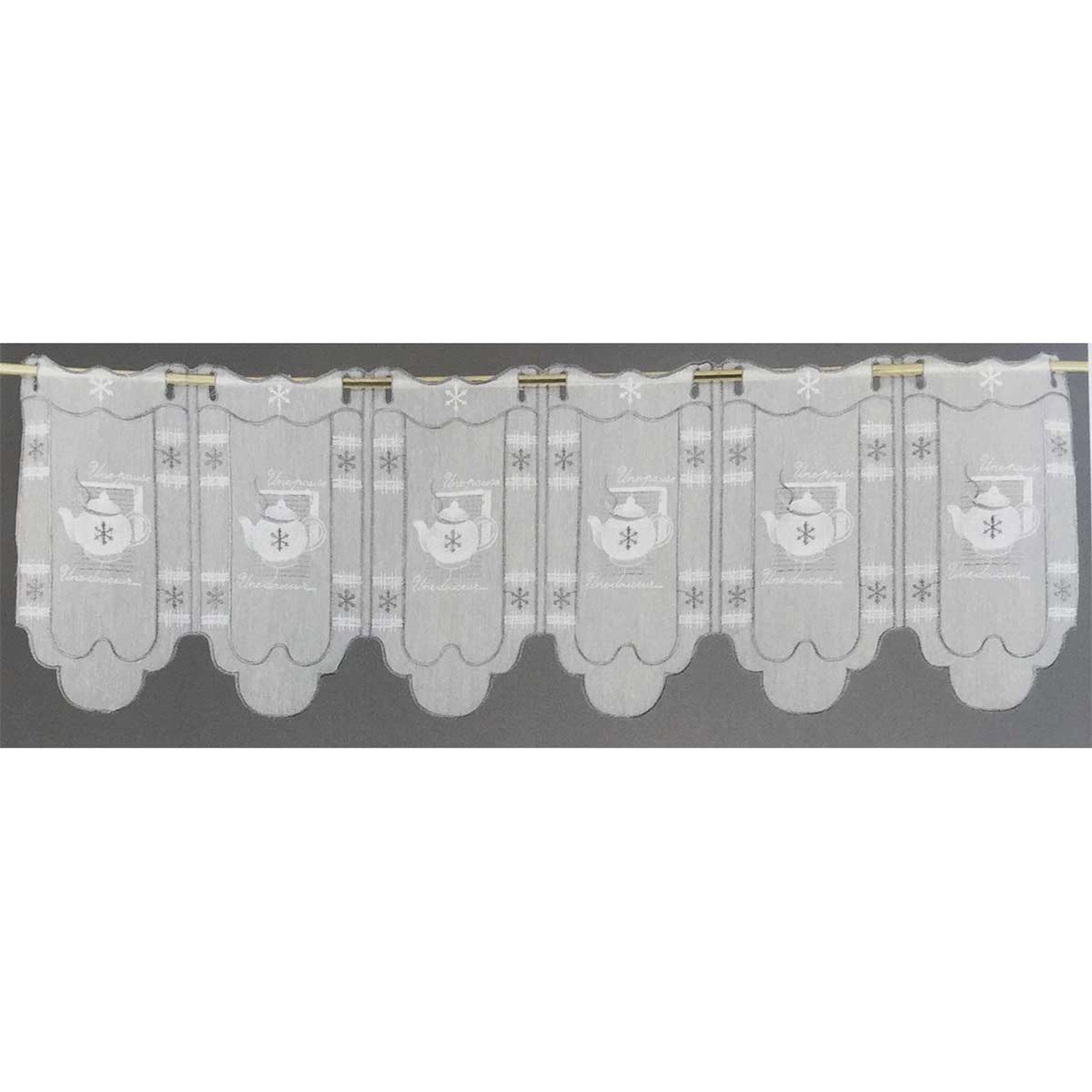 Brise bise en batiste fine brodée - Gris clair - 30x60 cm - Polyester ...