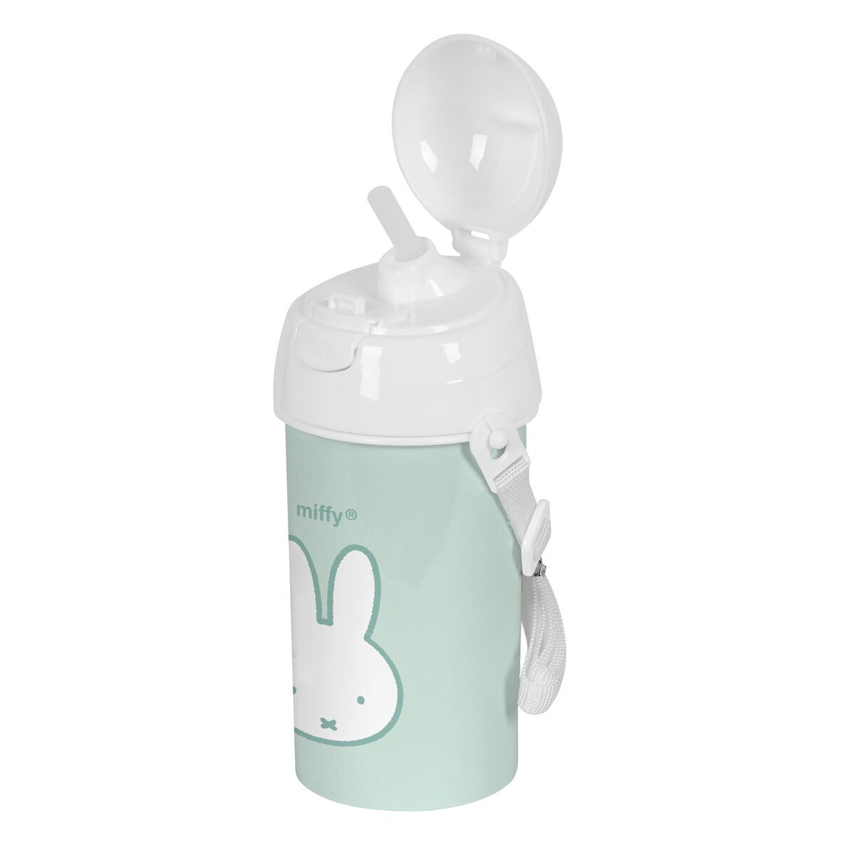 Bottiglia con Tappo e Cannuccia Miffy Menta Menta PVC 500 ml | Leroy Merlin