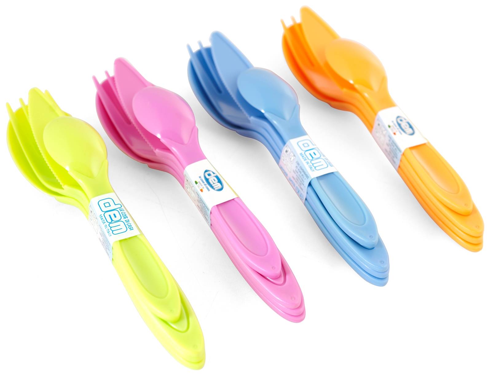 Set 4 couverts Bahia en plastique 50314 Dem (MIXED COLOURS) | Leroy Merlin