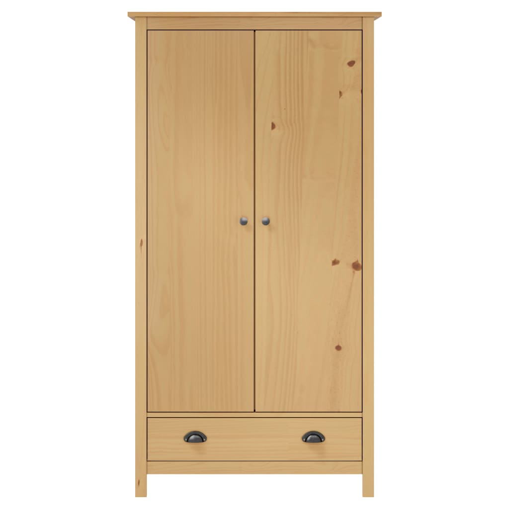 Garde-robe | Armoire à 2 portes Hill 89x50x170 cm Bois de pin solide ...