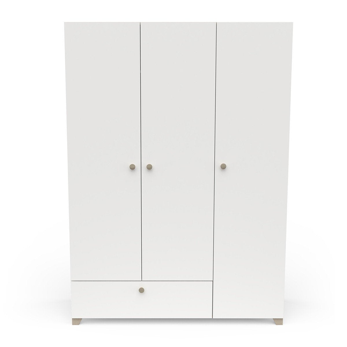 Armoire 3 portes et 1 tiroir avec penderie et lingère décor chêne ...