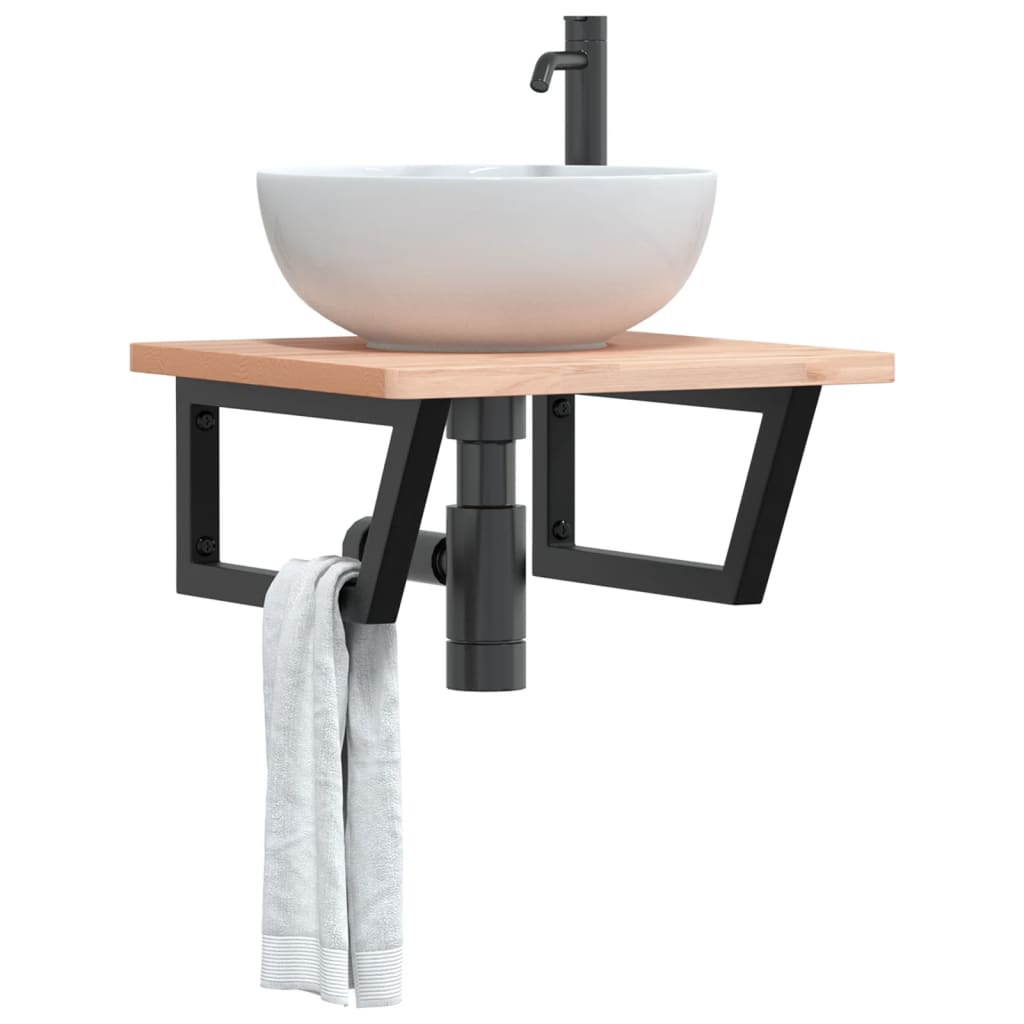 VidaXL Soportes estante de lavabo 2 unidades trapecio acero negro ...