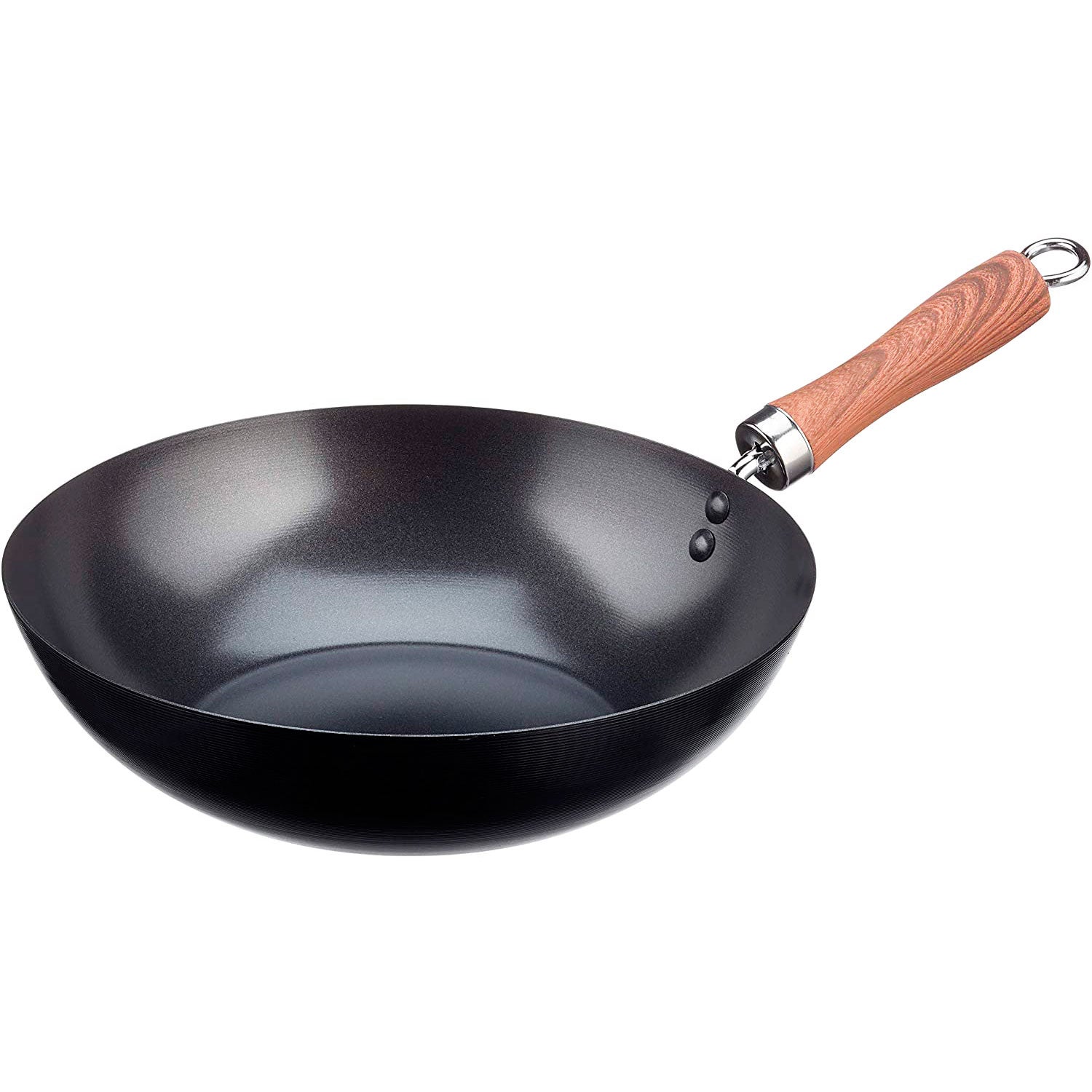 Wok Inducción 32cm, Acero al Carbono, 3 Capas Antiadherente Titanio sin ...