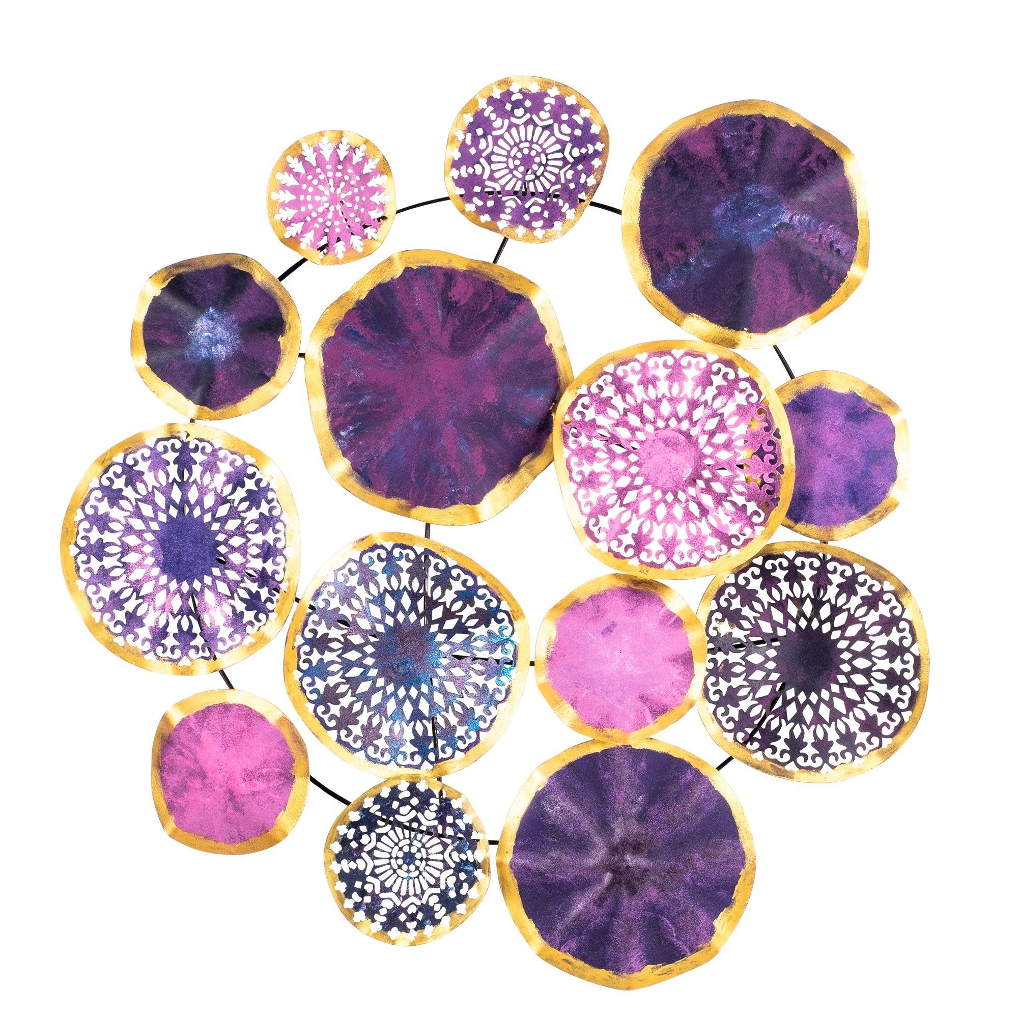 Décoration murale Vadila D74cm Métal Violet et Or | Leroy Merlin