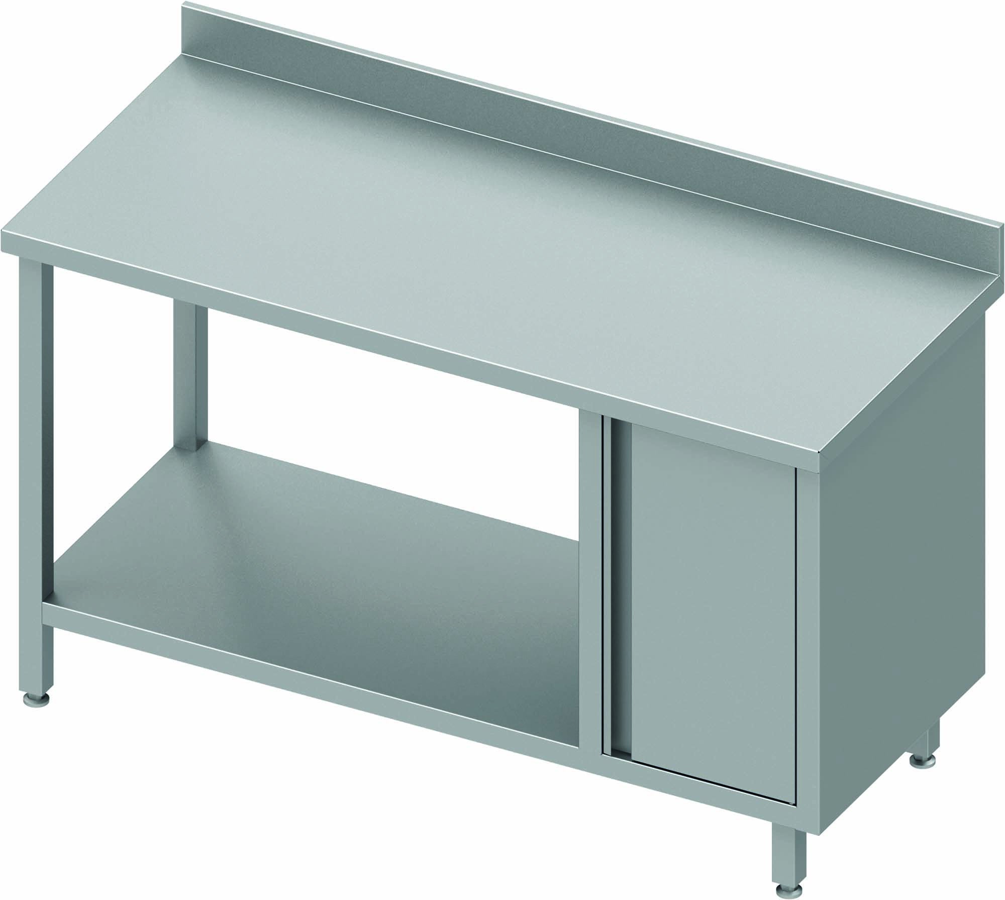 Table Inox Cuisine Adossée Avec 1 Porte et Etagère - Gamme 700 ...