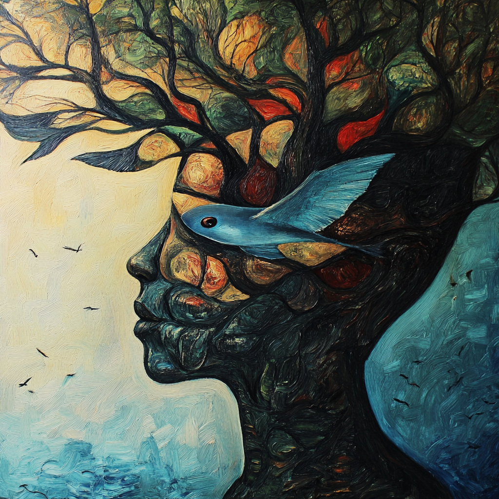 Lámina POLARTE 100x100. Raíces al Viento del Sueño Azul | Leroy Merlin