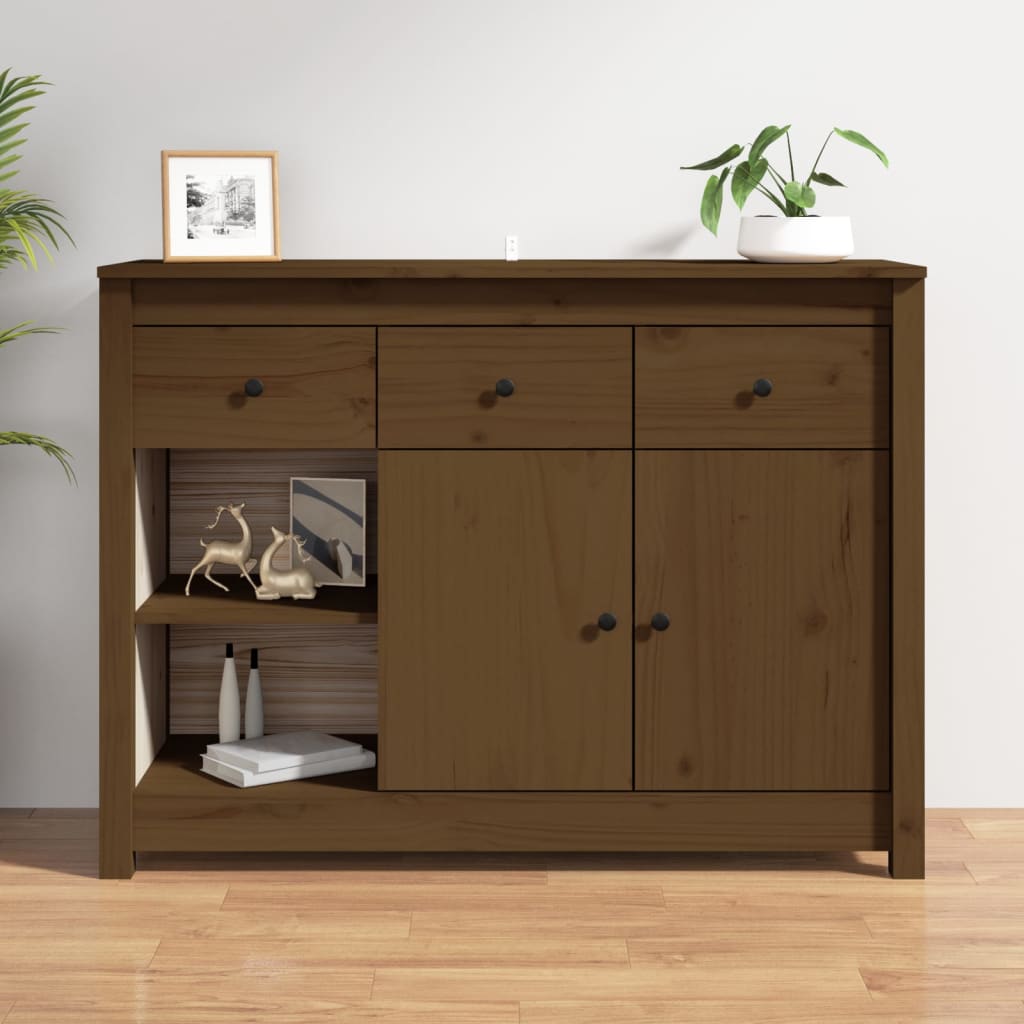 Buffet Marron miel 100x35x74 cm Bois massif de pin | Leroy Merlin