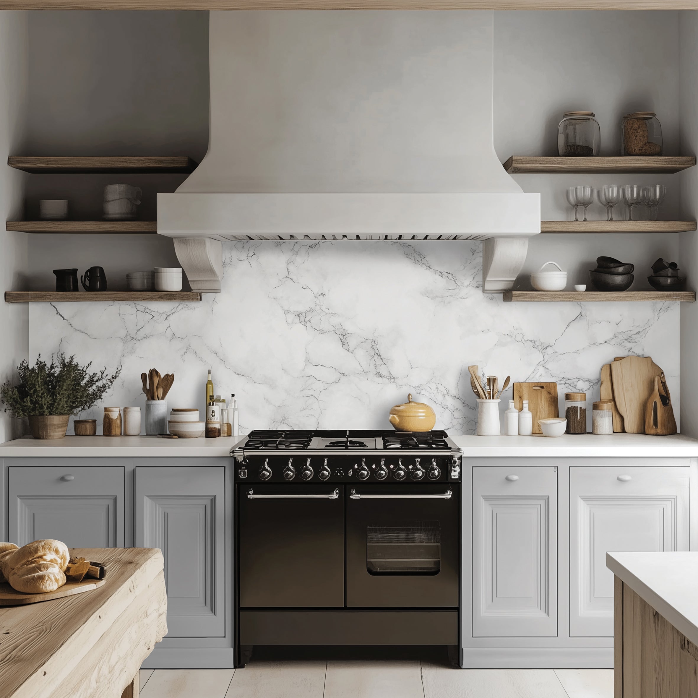 Credencia adhesiva en vinilo ignífugo White Marble 300x60 | Leroy Merlin