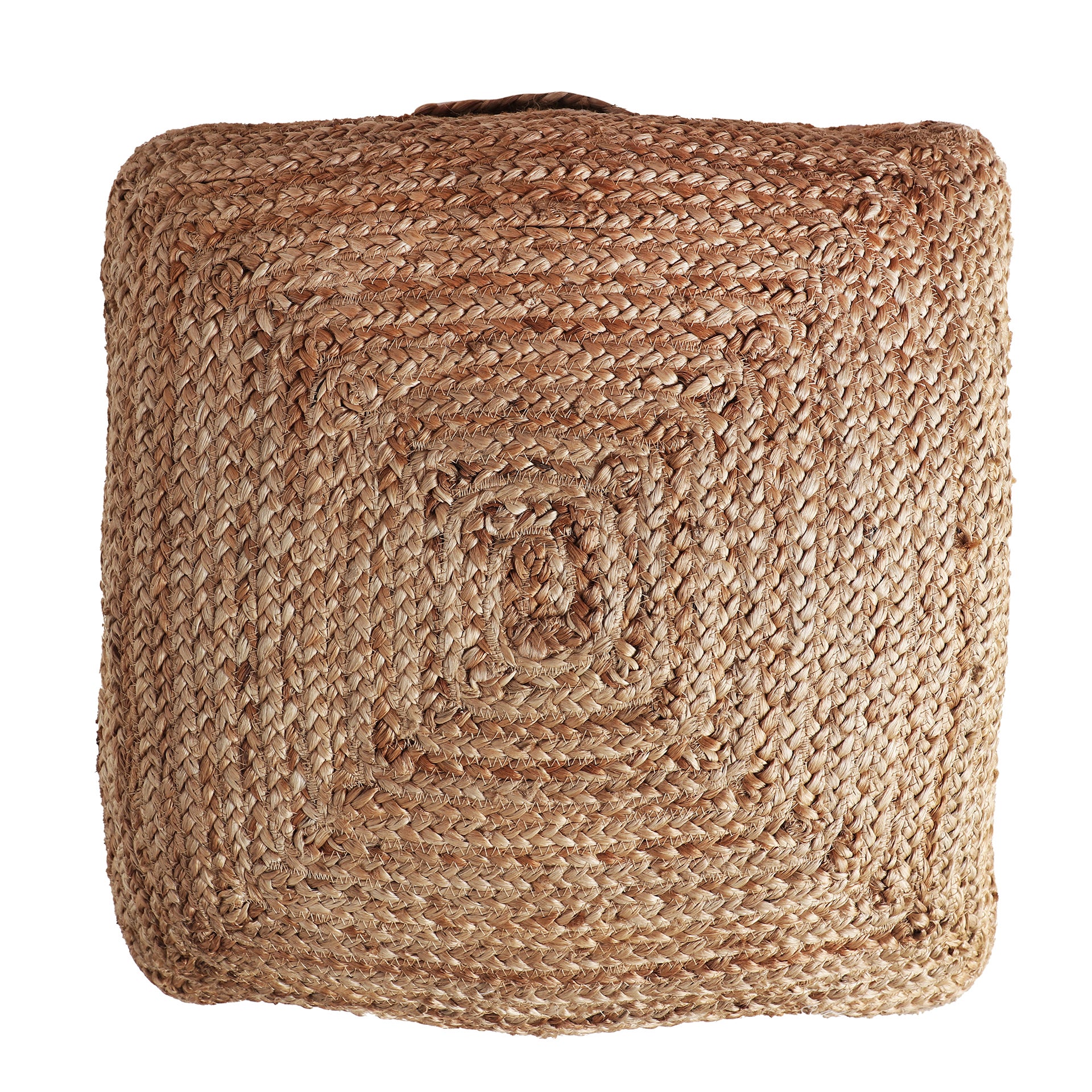Puff en jute marron 48x48x15 cm | Leroy Merlin