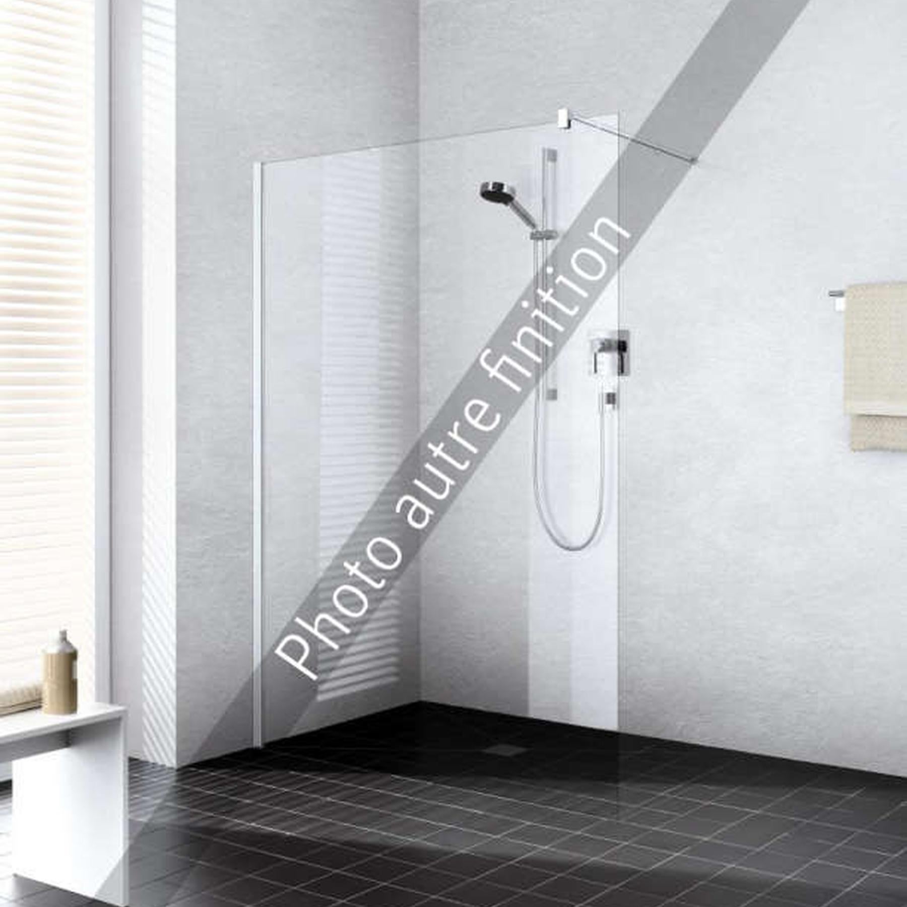 Ducha pared a pie-en-SHOWER ancho 80cm altura 200 cm perfil negro ...