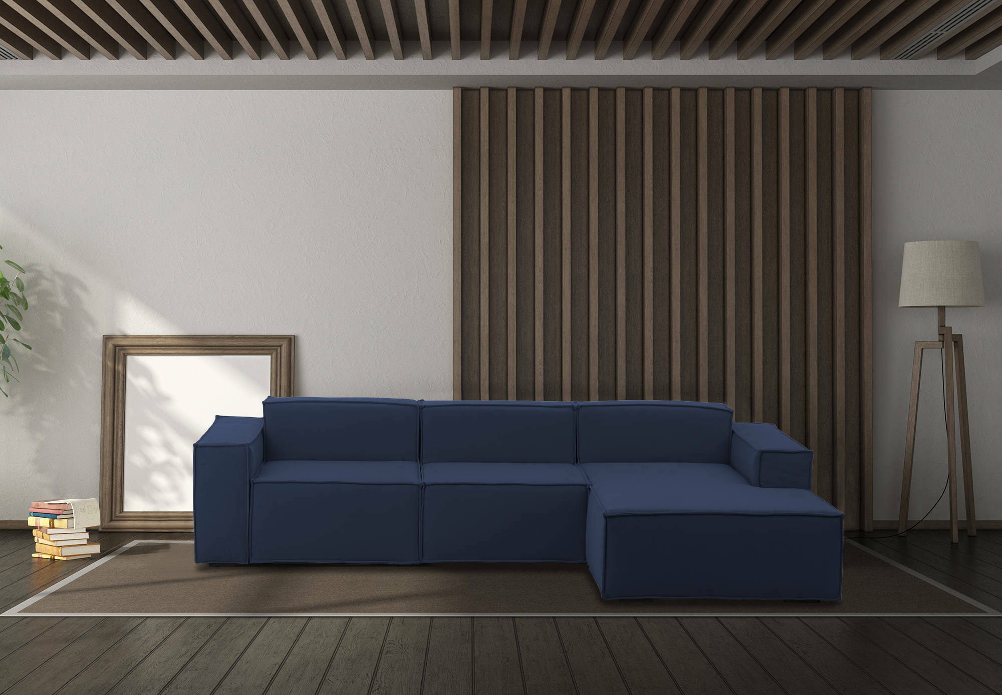 Sofá fijo con península Giovanna, Sofá modular con península derecha ...