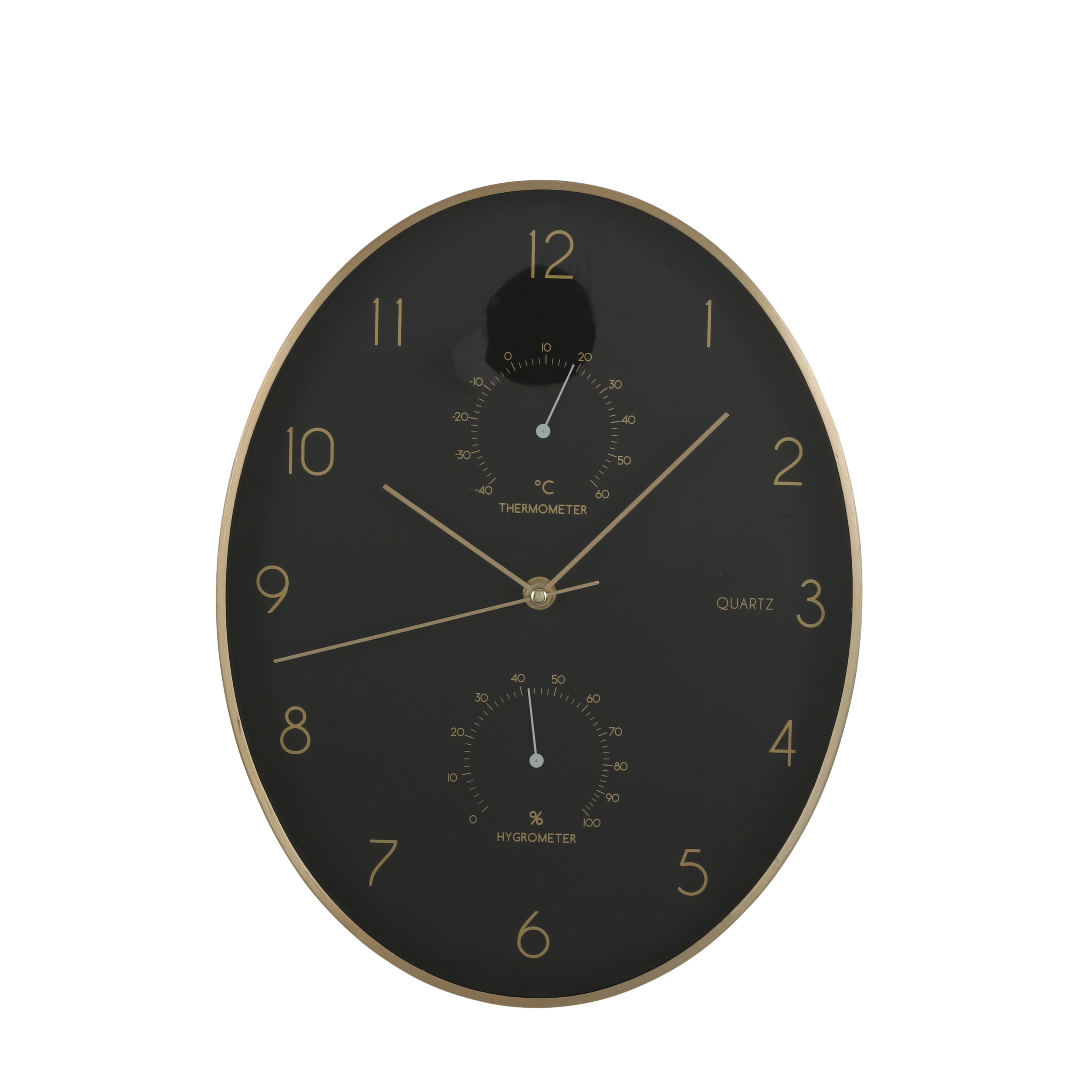 Horloge murale en aluminium noir MICA DECORATIONS Andy, L 27.5 x H35 cm ...