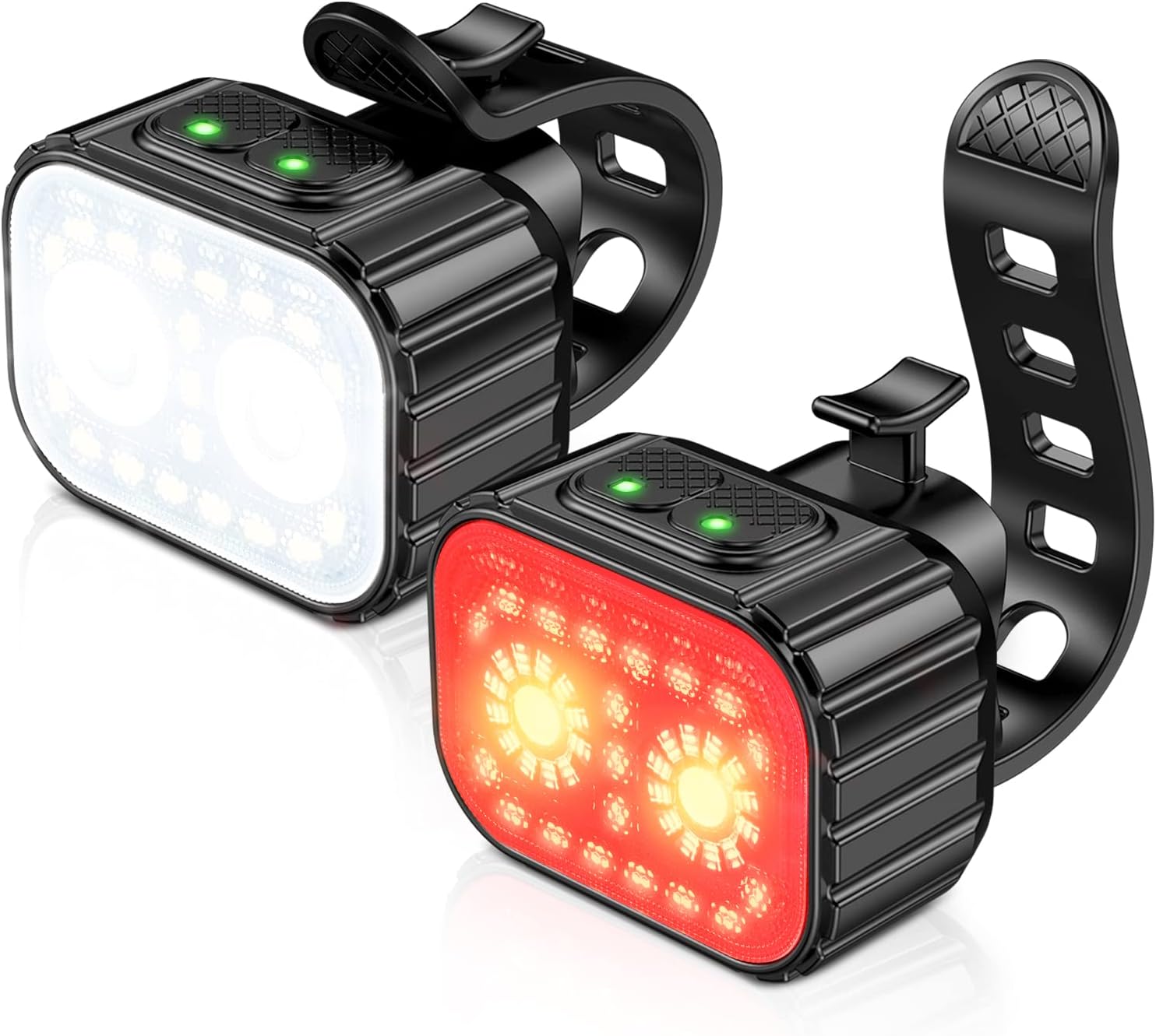 Lumiere Velo Avant et Arriere, 8 + 12 Modes d'Éclairage Lampe Vélo LED ...