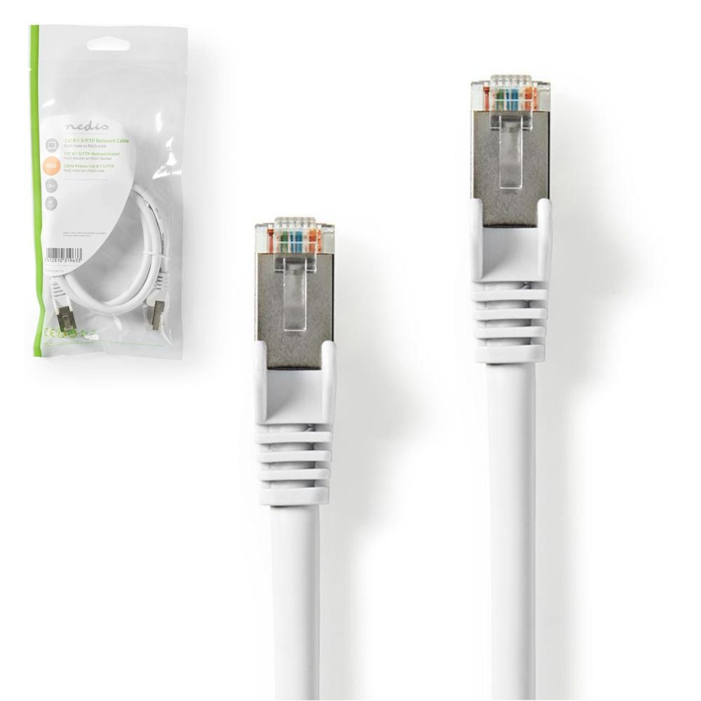 Cable de red Cat 8.1 - S/FTP - RJ45 macho - RJ45 macho - 1.00 m - Redondo - LSZH - Blanco ...