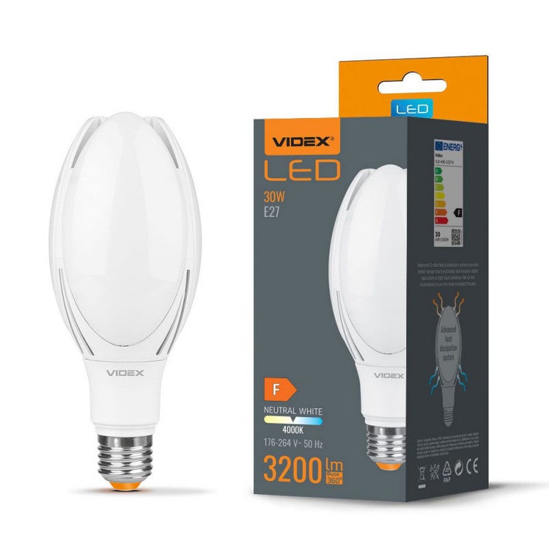 Ampoule LED industrielle A96 30W E27 3200lm 4000K Videx | Leroy Merlin