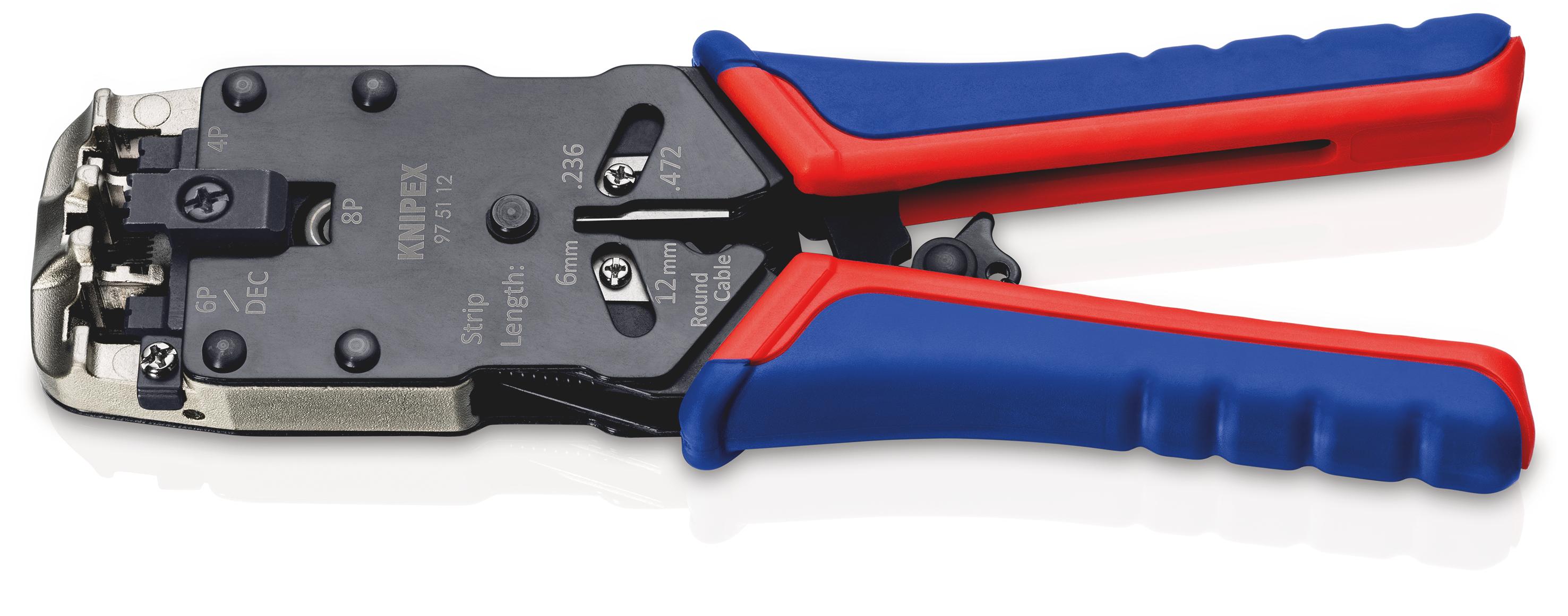 KNIPEX 97 51 12 SB Pince à sertir pour fiches Western avec gaines ...